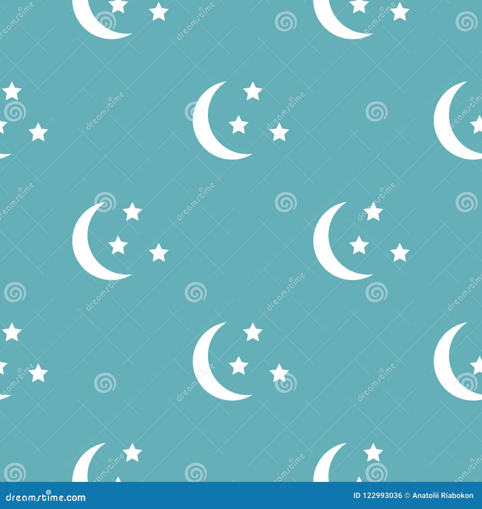 Sleep Pattern Seamless Blue Stock Illustration - Illustration of night ...