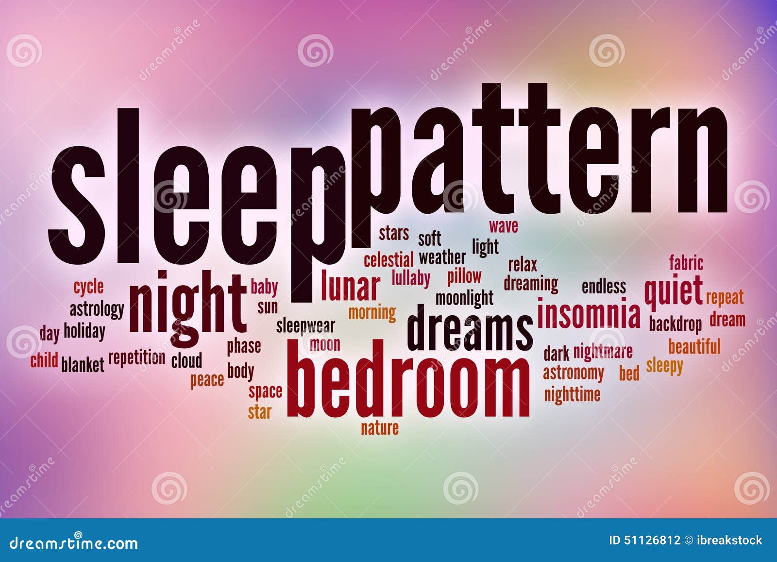 Sleep Pattern Word Cloud with Abstract Background Stock Illustration ...