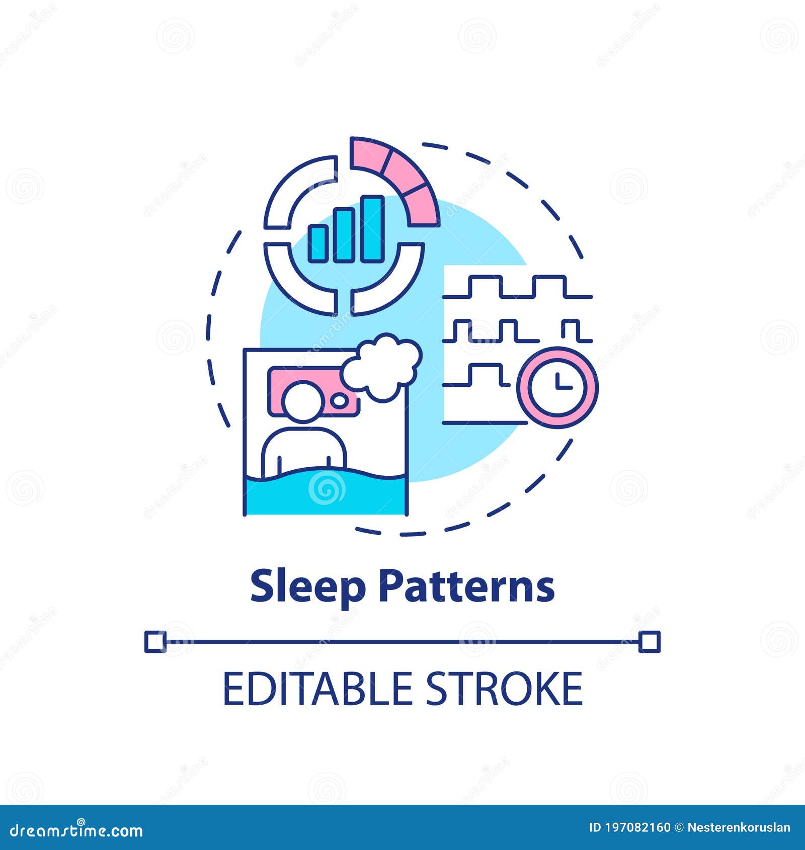 Sleep Patterns Concept Icon Stock Vector - Illustration of idea, icon ...