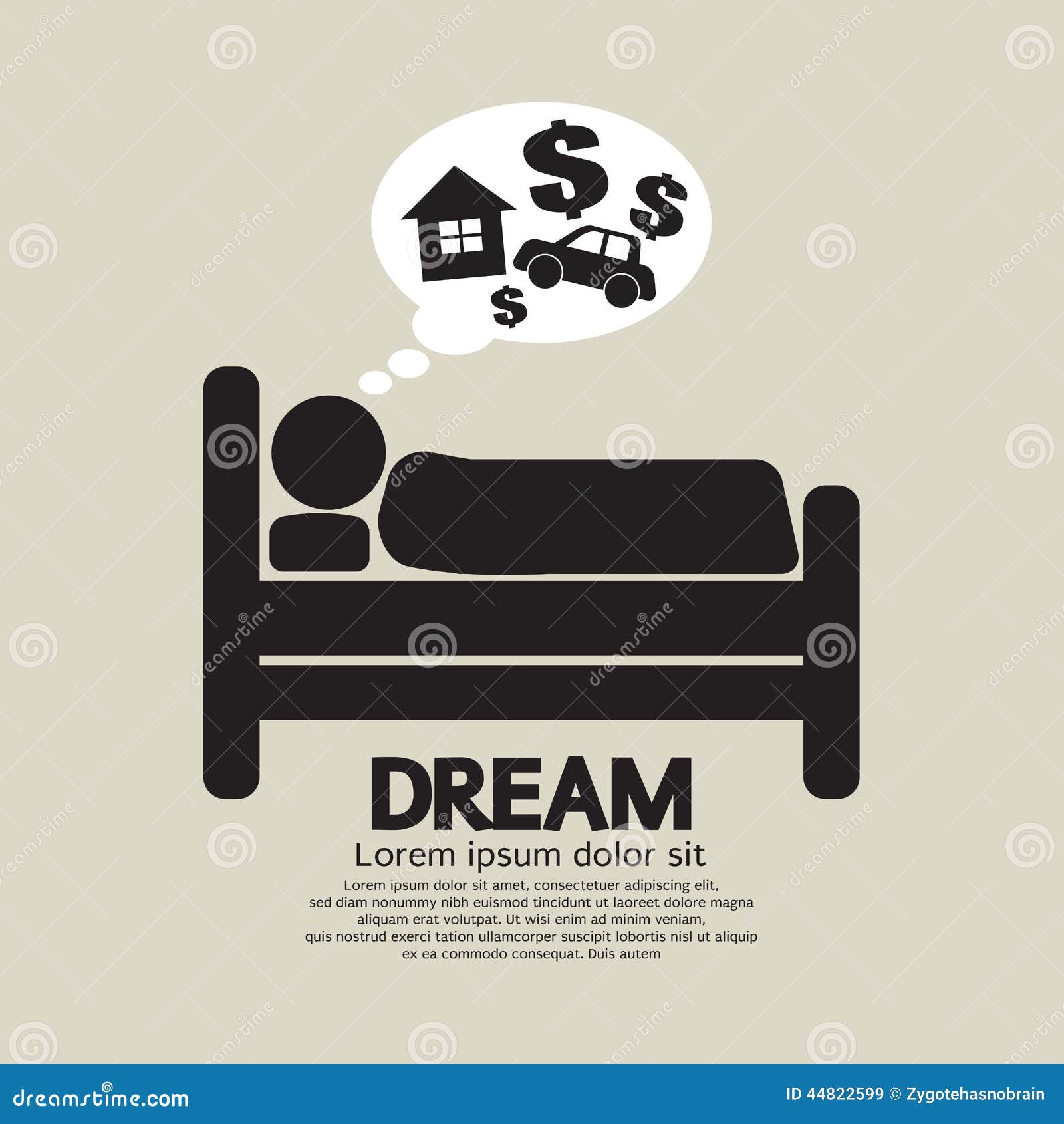 Sleep Person Symbol stock vector. Illustration of bedroom - 44822599