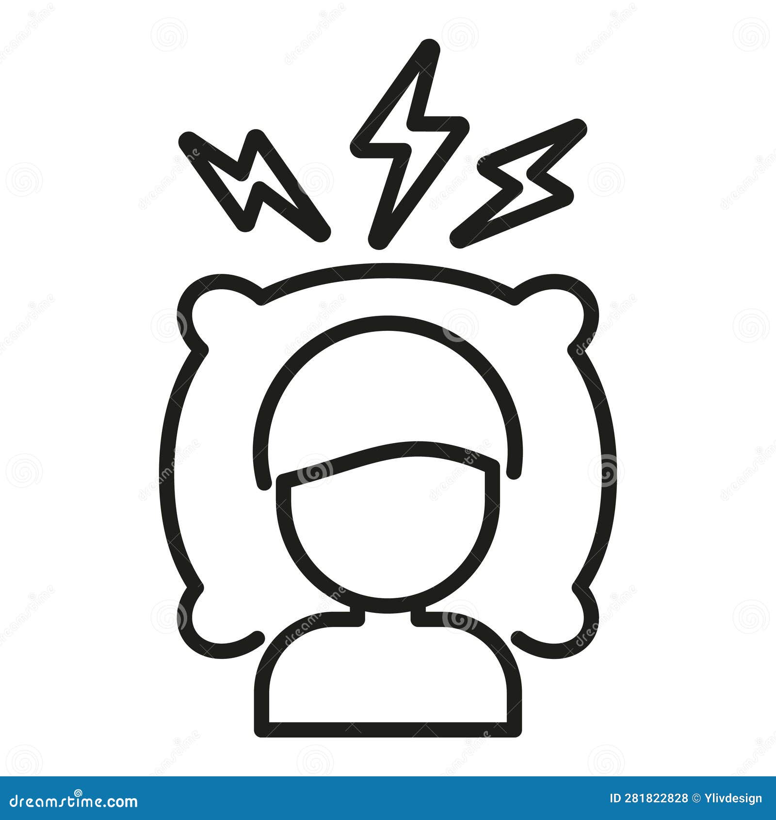 Sleep Problem Icon Outline Vector. Bed Awake Stock Illustration ...