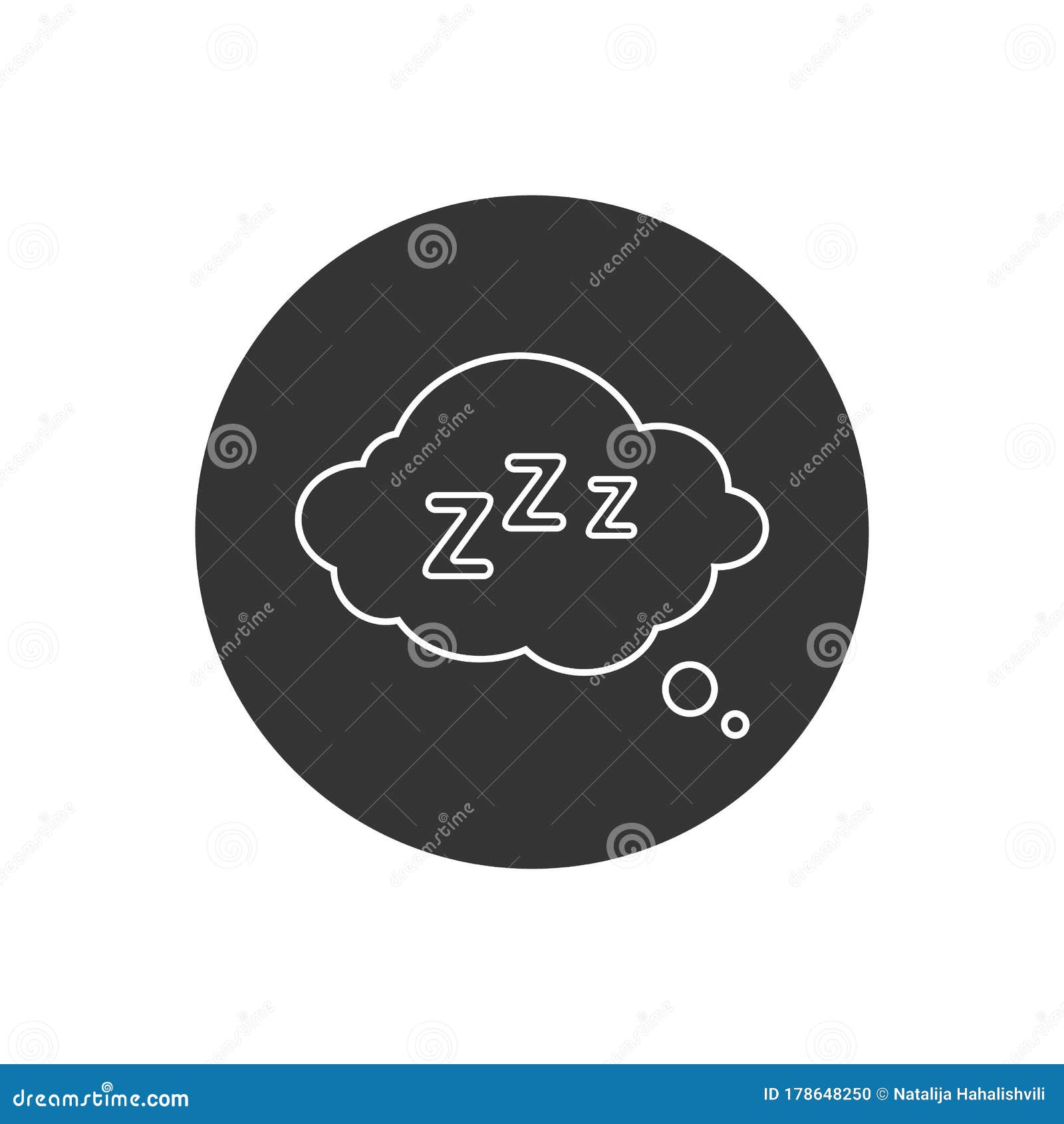 Sleep Rest Line Icon in Flat Style. Sleep Symbol for Your Web Site ...