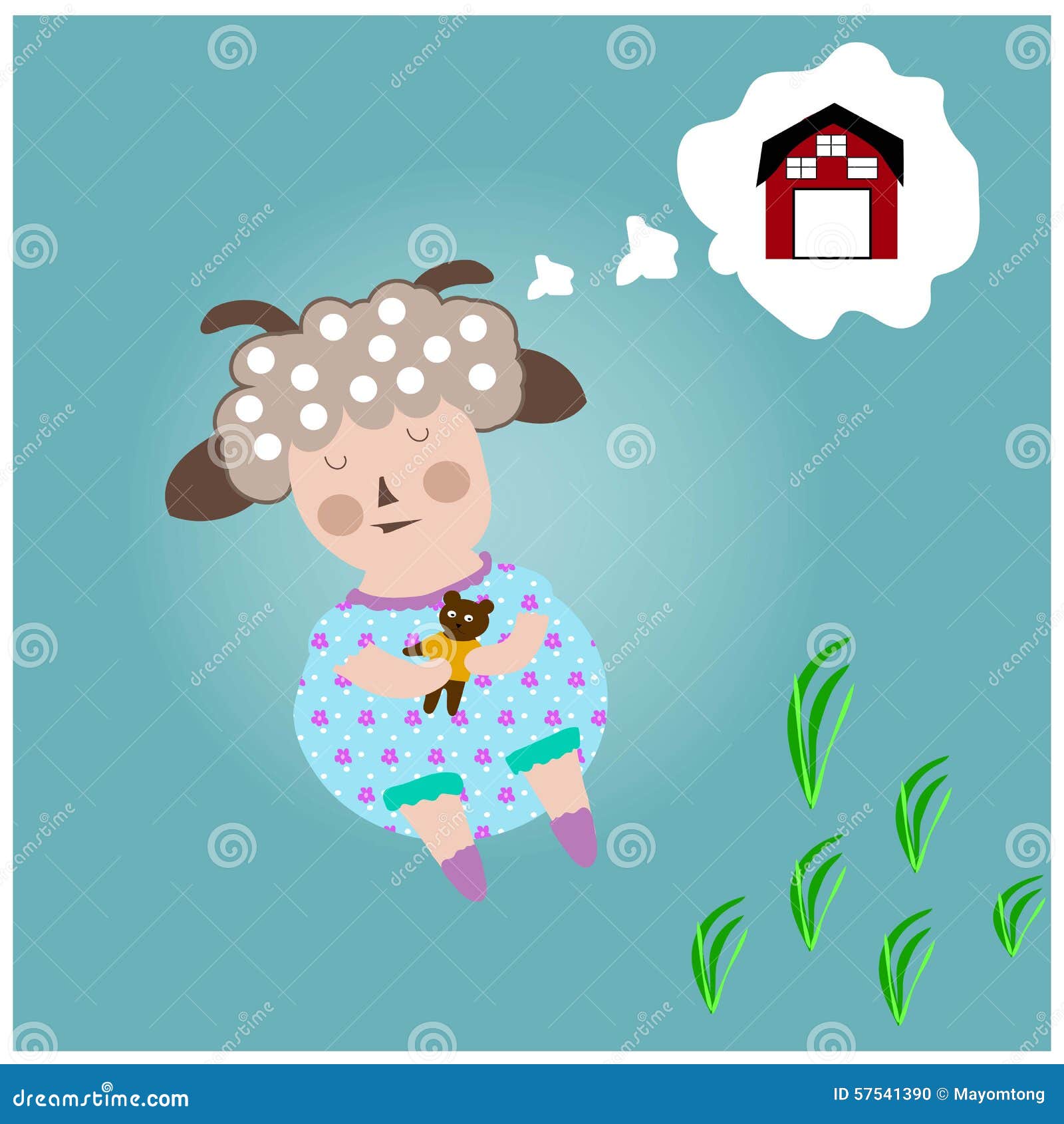 Sleep Sheep stock vector. Illustration of sign, snooze - 57541390