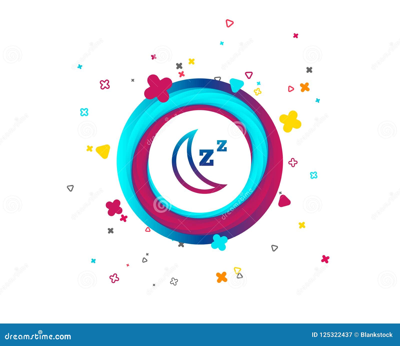 Sleep Sign Icon. Moon with Zzz Button Stock Vector - Illustration of ...