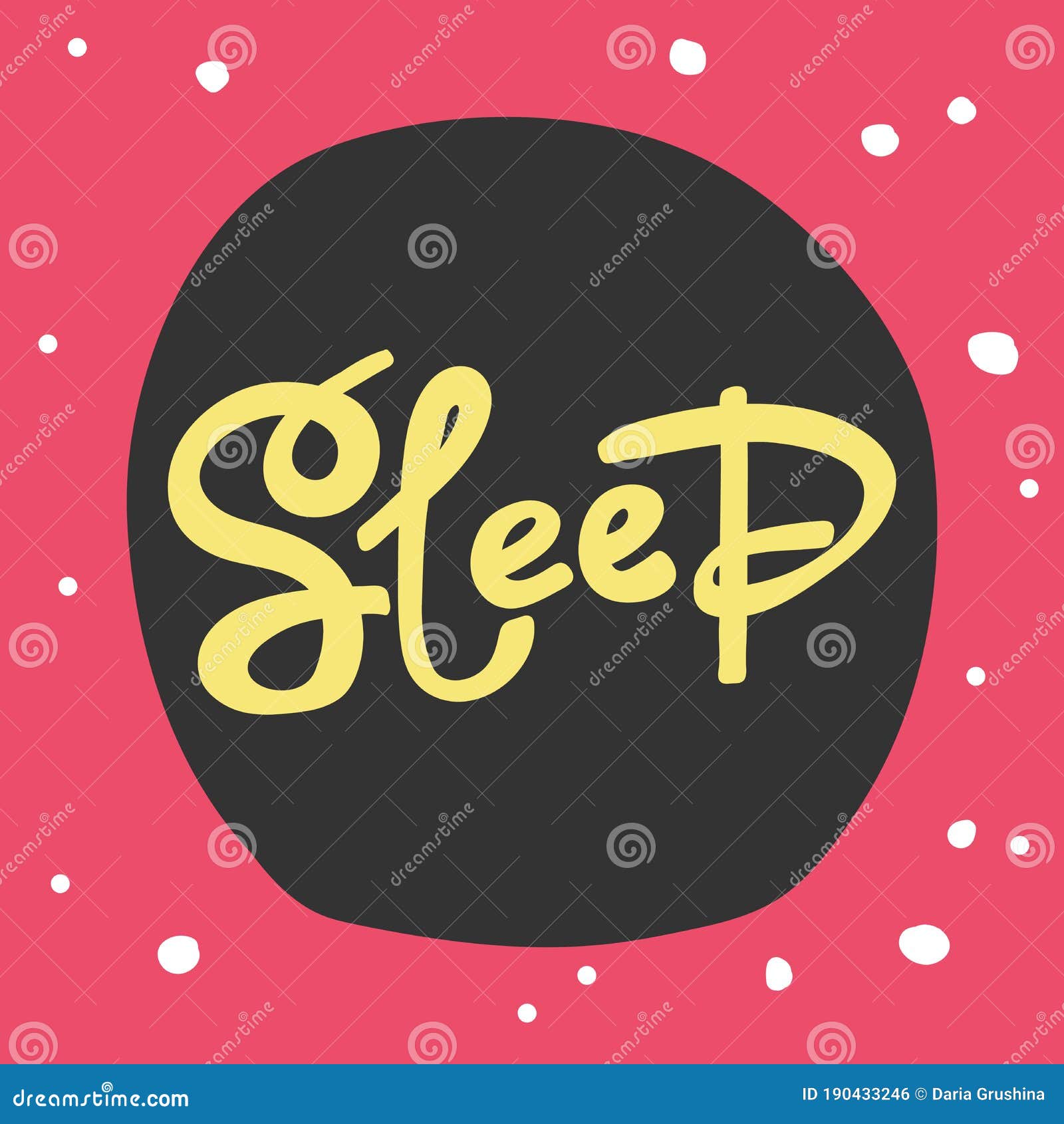 Sleep. Sticker for Social Media Content. Vector Hand Drawn Illustration ...