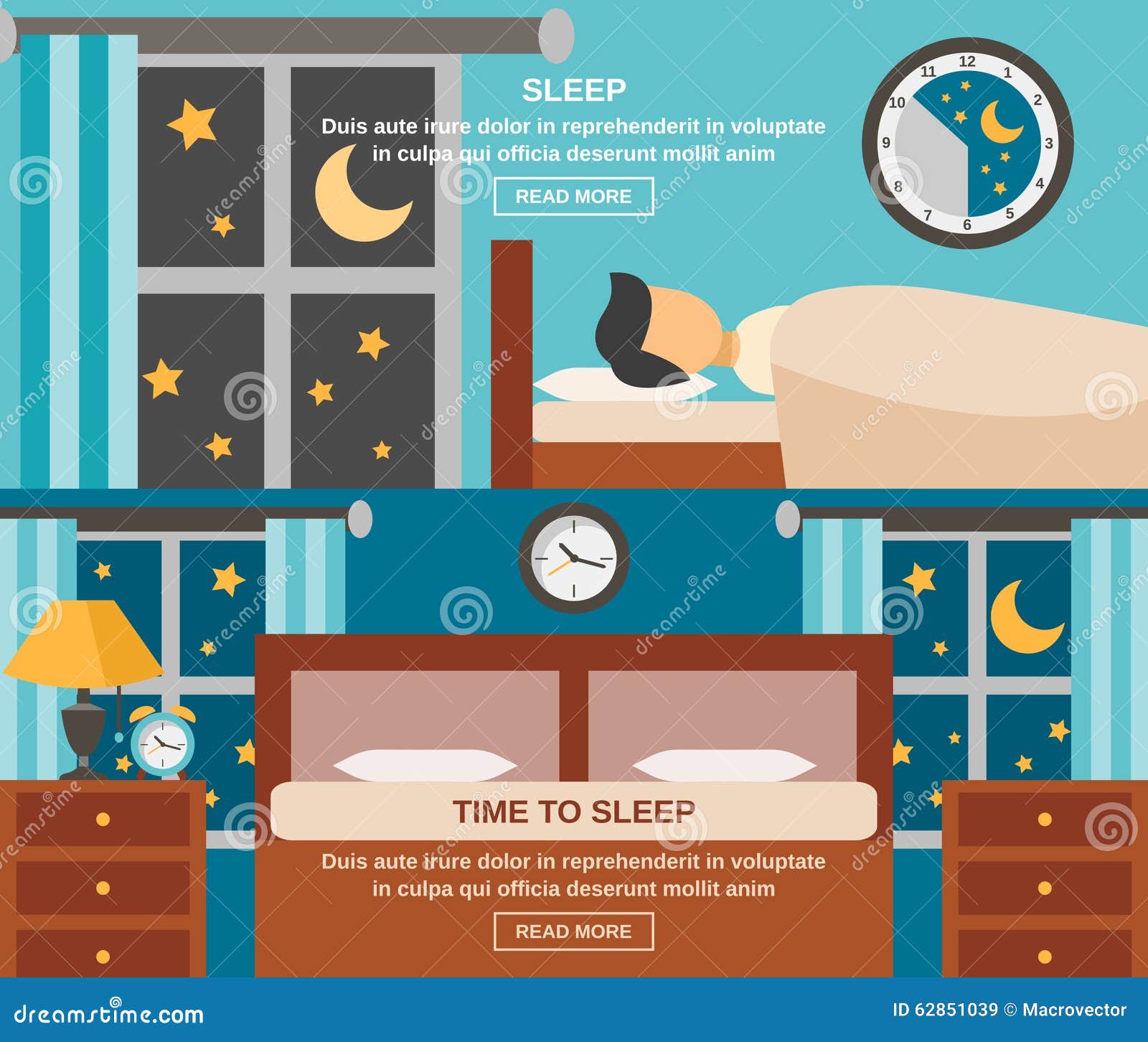 Sleep Time Banner stock vector. Illustration of design - 62851039