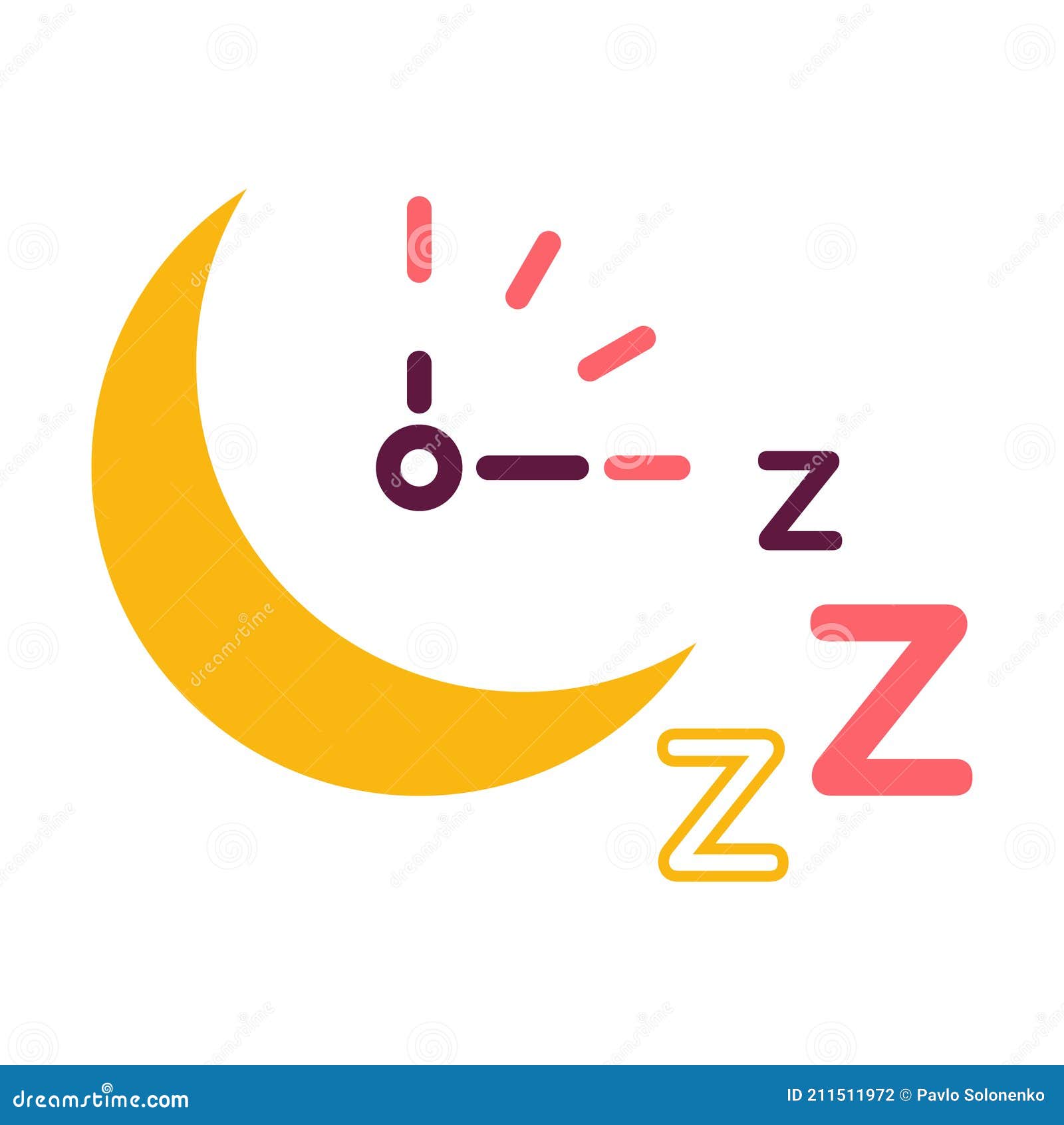 Sleep Time Clock Multicolor Icon. Stock Vector - Illustration of ...