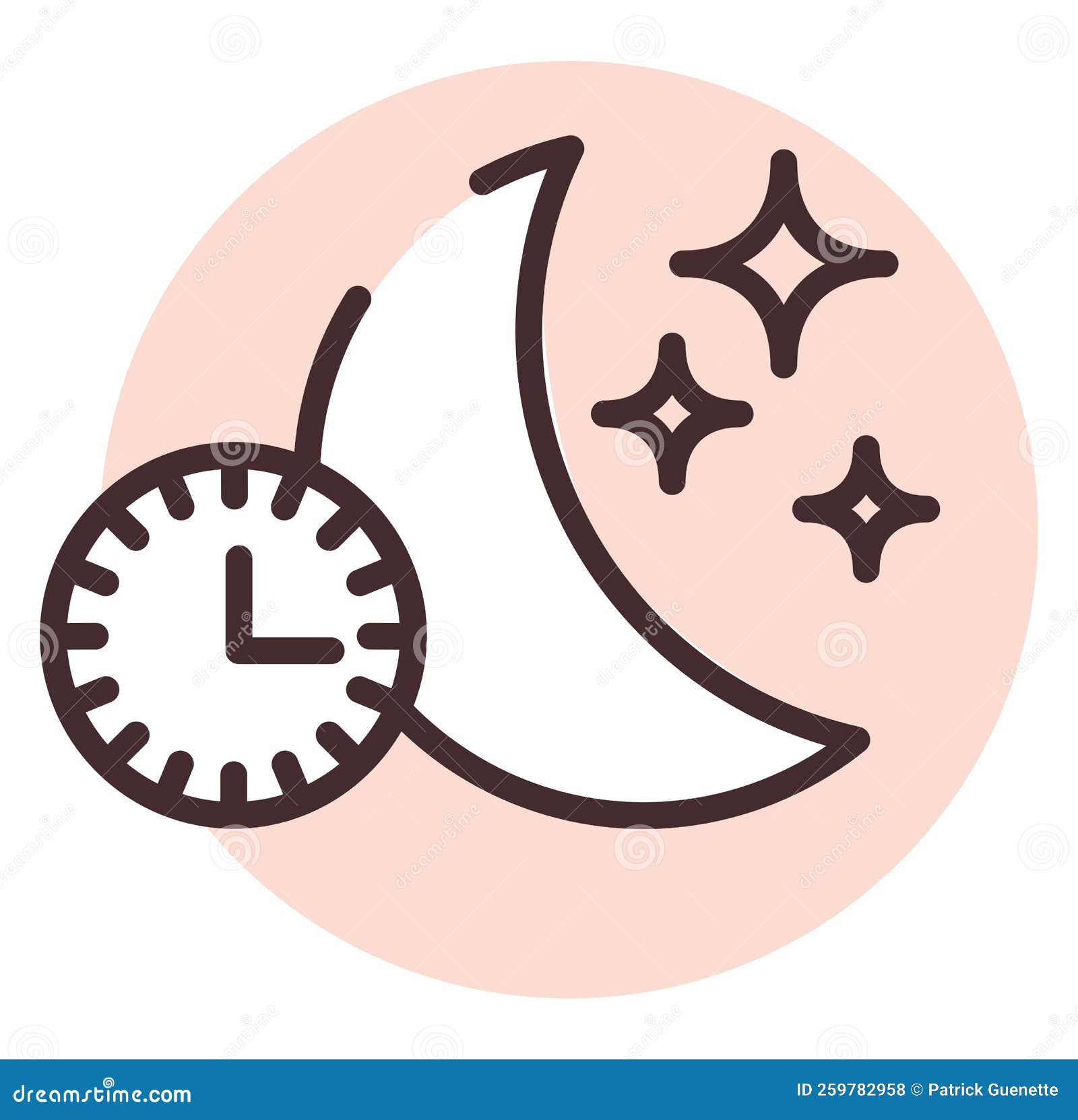 Sleep time, icon stock vector. Illustration of sign - 259782958