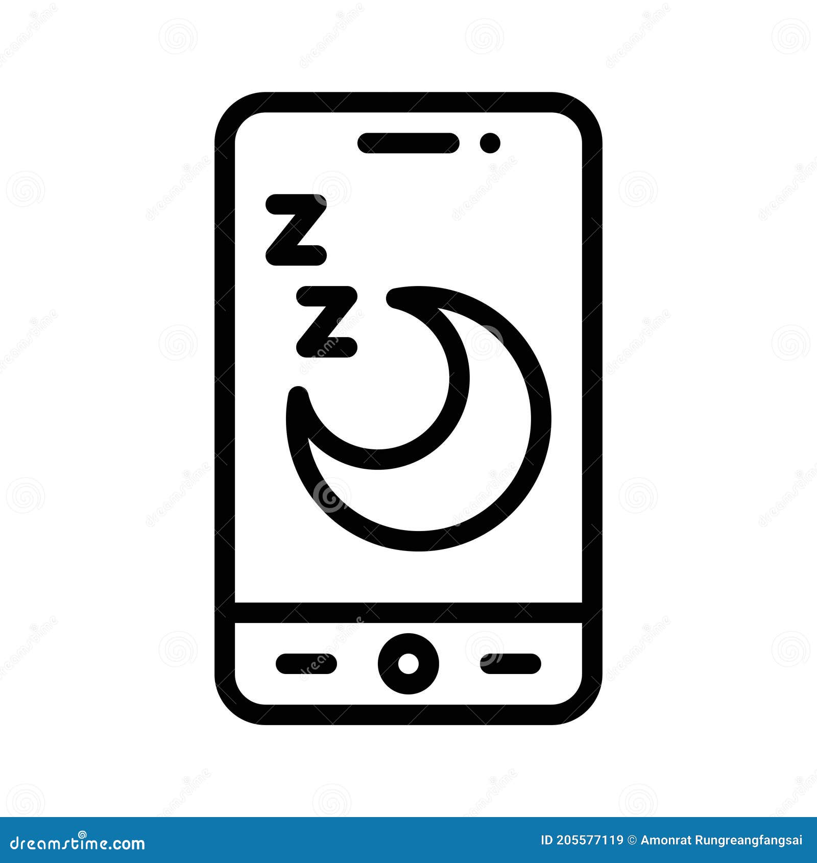 Sleep Tracker App Icon, Mobile Application Vector Illustration Stock ...