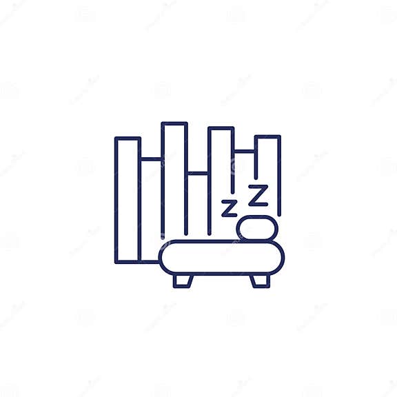 Sleep Tracking Line Icon with a Graph Stock Illustration - Illustration ...