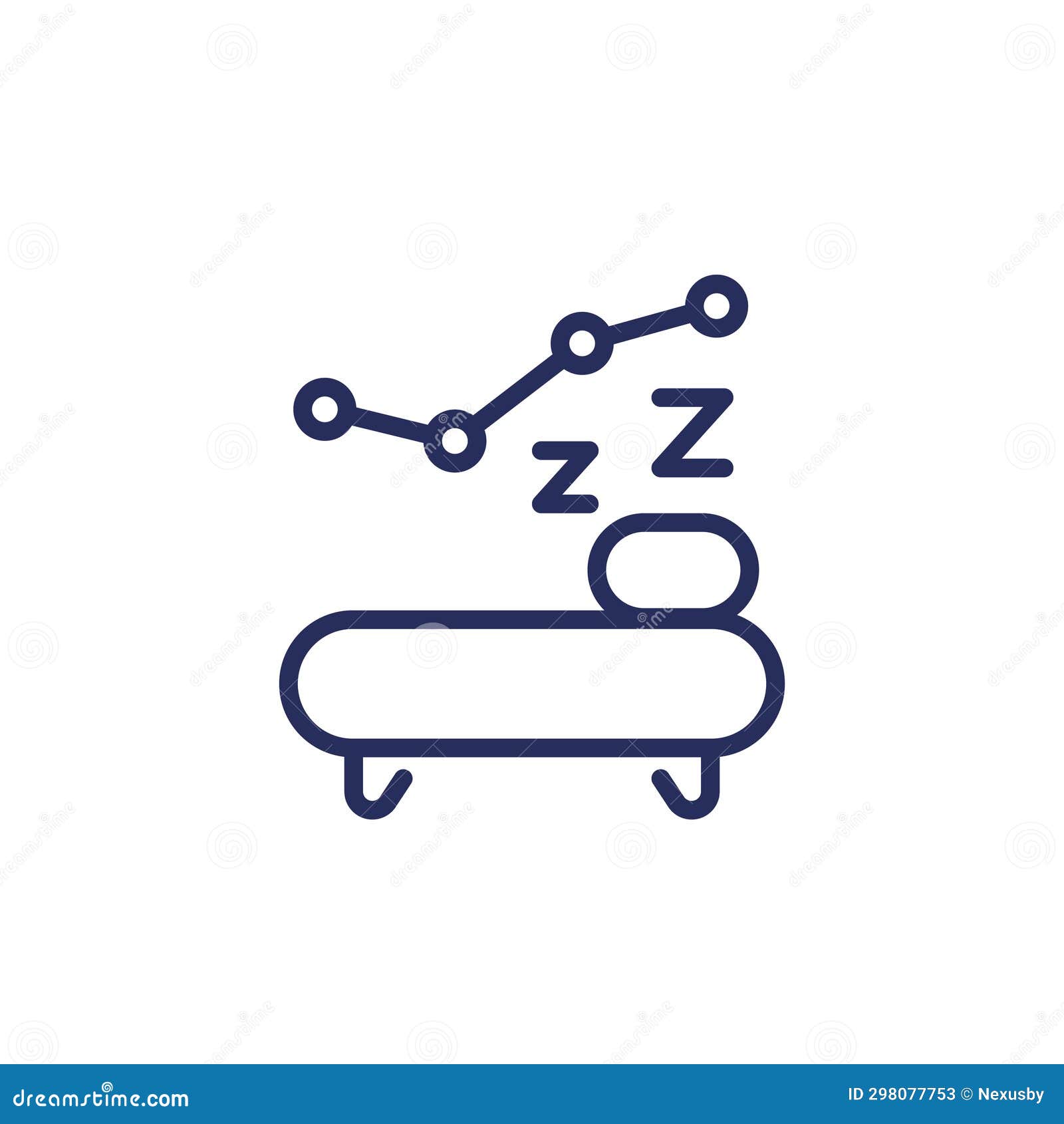 Sleep Tracking Line Icon on White Stock Vector - Illustration of ...