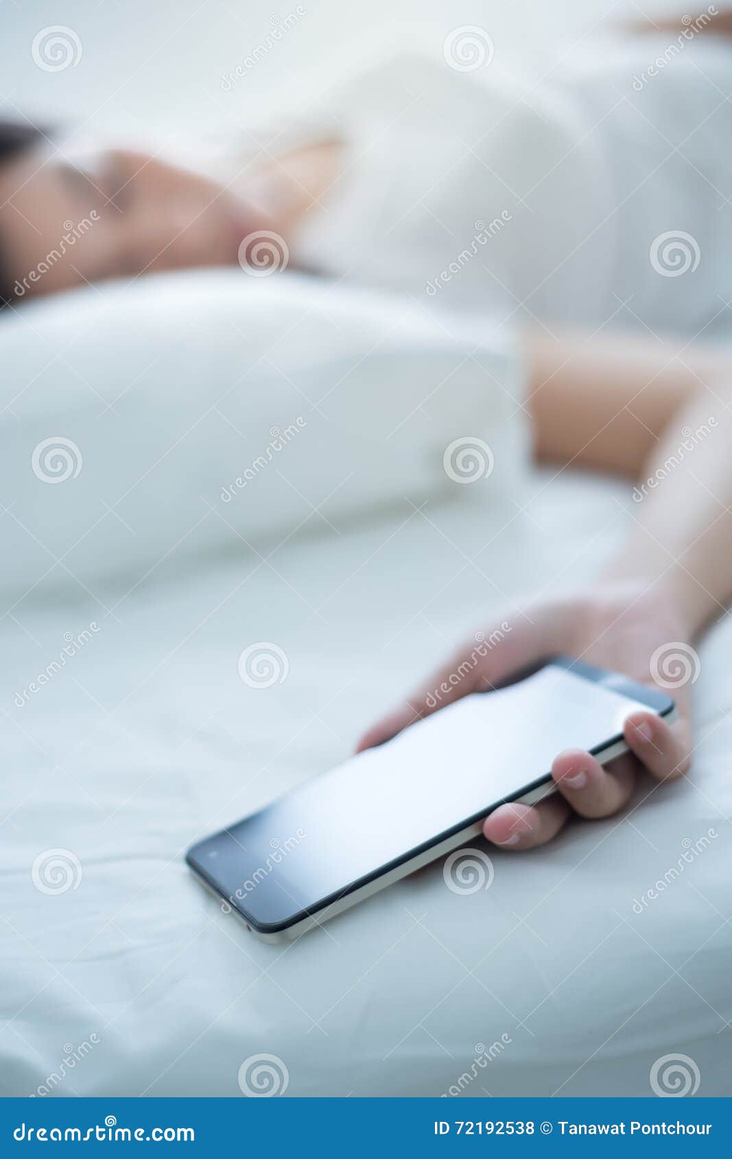 Sleep while Using Smartphone Stock Photo - Image of addict, cellular ...