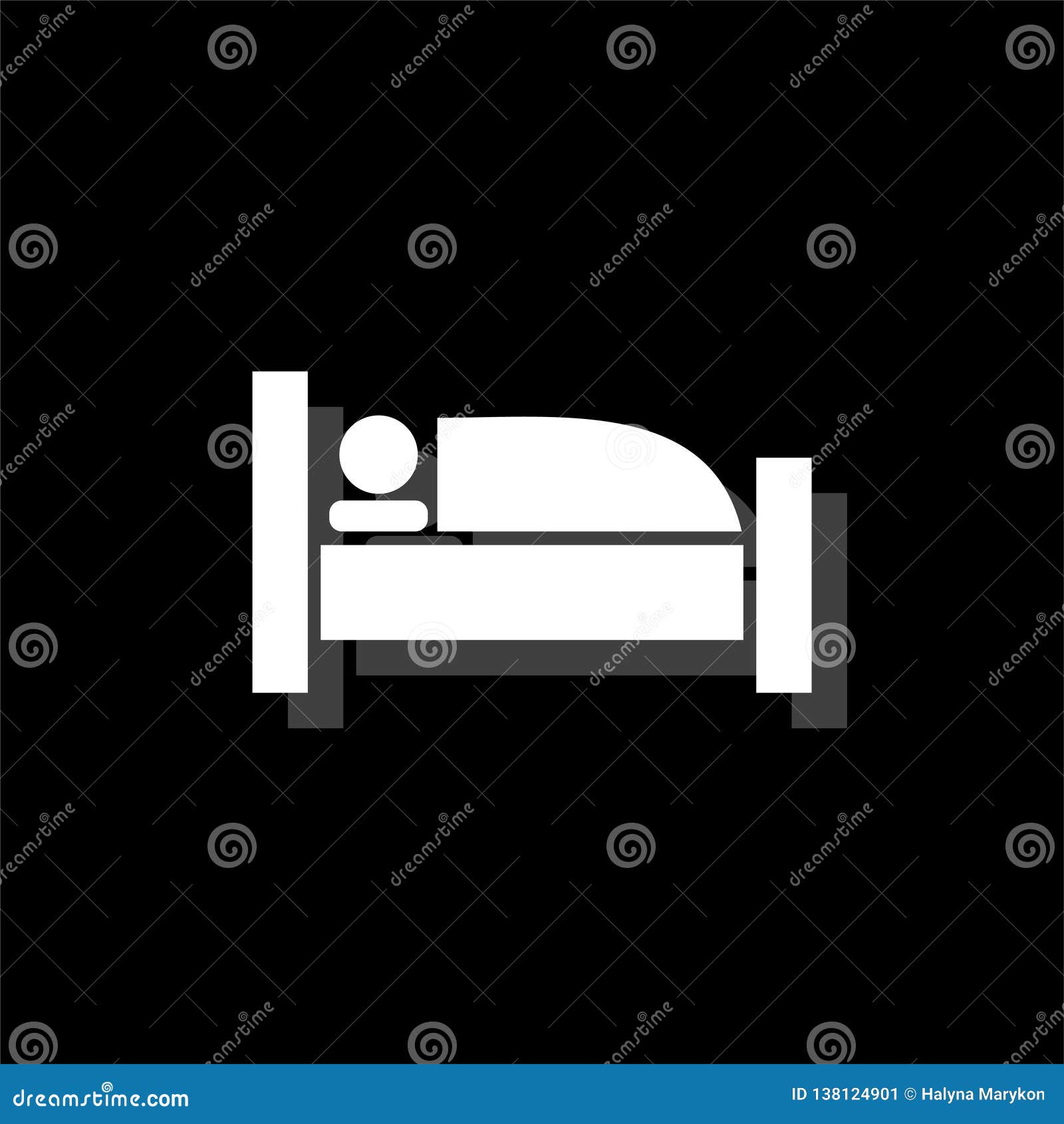 Sleep icon flat stock illustration. Illustration of collection - 138124901