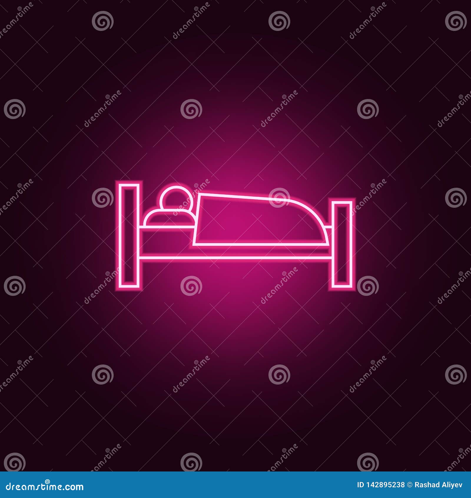 Sleeper Icon. Elements of Hotel in Neon Style Icons Stock Illustration ...