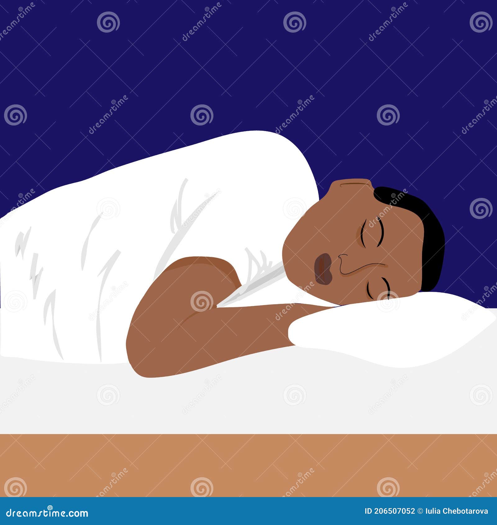 A Sleeping African American Man. Vector, Cartoon Stock Vector ... A Sleeping African American Man. Vector, Cartoon Stock Vector ...