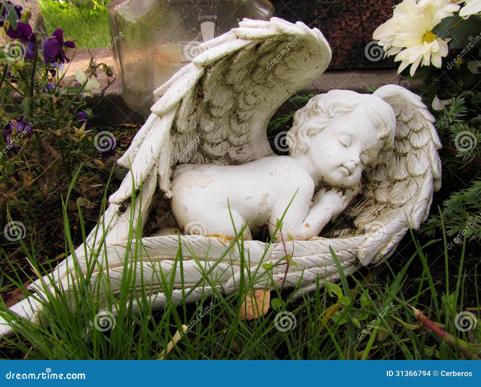 Sleeping Angel stock photo. Image of marble, cemetery - 31366794