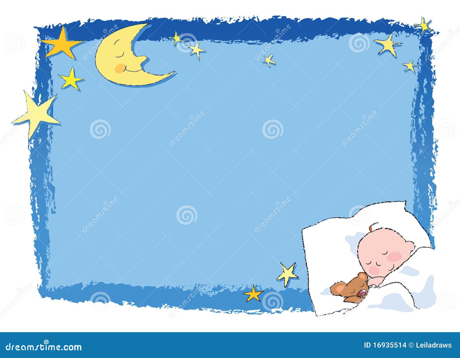 Sleeping baby stock vector. Illustration of banner, teddy - 16935514