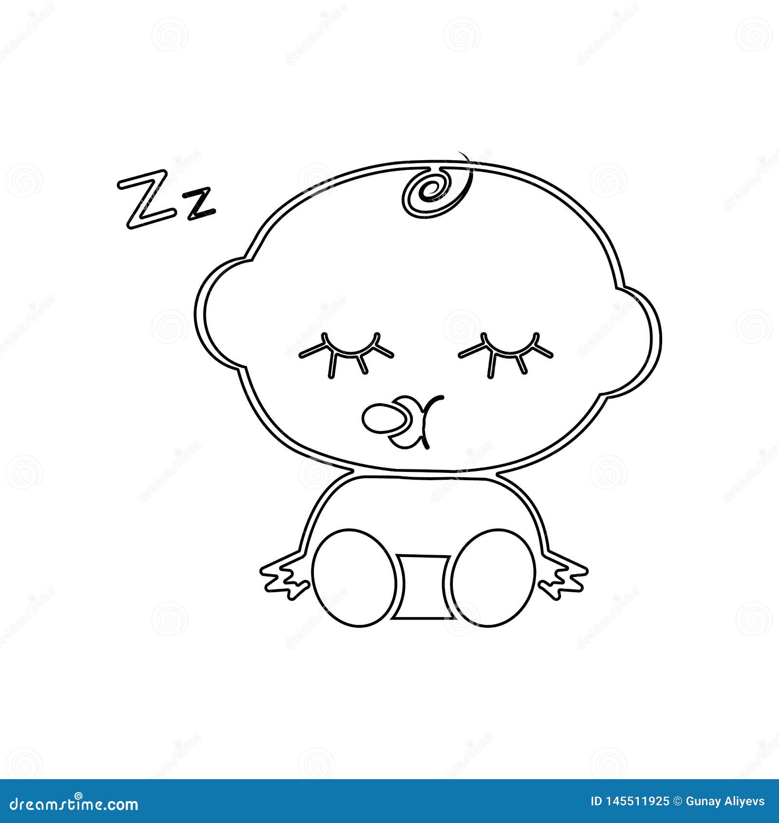 Sleeping Baby Boy Icon. Element of Baby for Mobile Concept and Web Apps ...