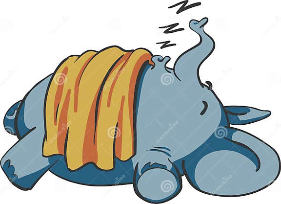 Sleeping Baby Elephant stock vector. Illustration of cartoon - 51608265