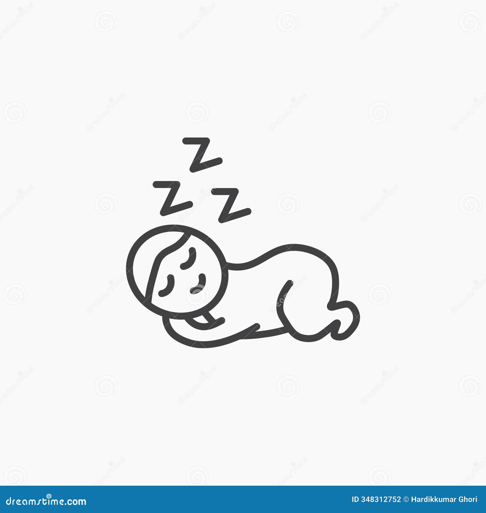 Sleeping baby icon vector stock vector. Illustration of people - 348312752