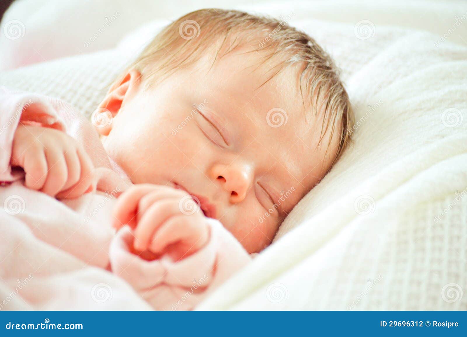 Sleeping Baby Newborn Close Up Portrait Stock Photo - Image of care ...