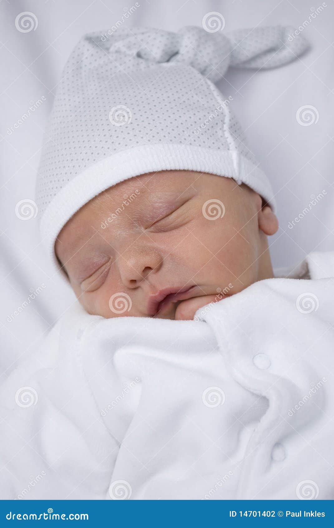 Sleeping Baby Portrait stock photo. Image of copy, beenie - 14701402