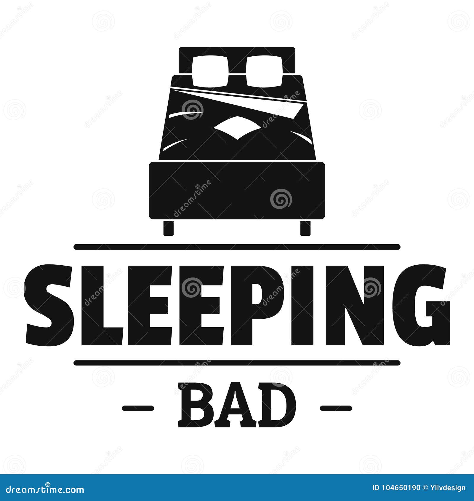 Sleeping Bad Logo, Simple Black Style Stock Vector - Illustration of ...