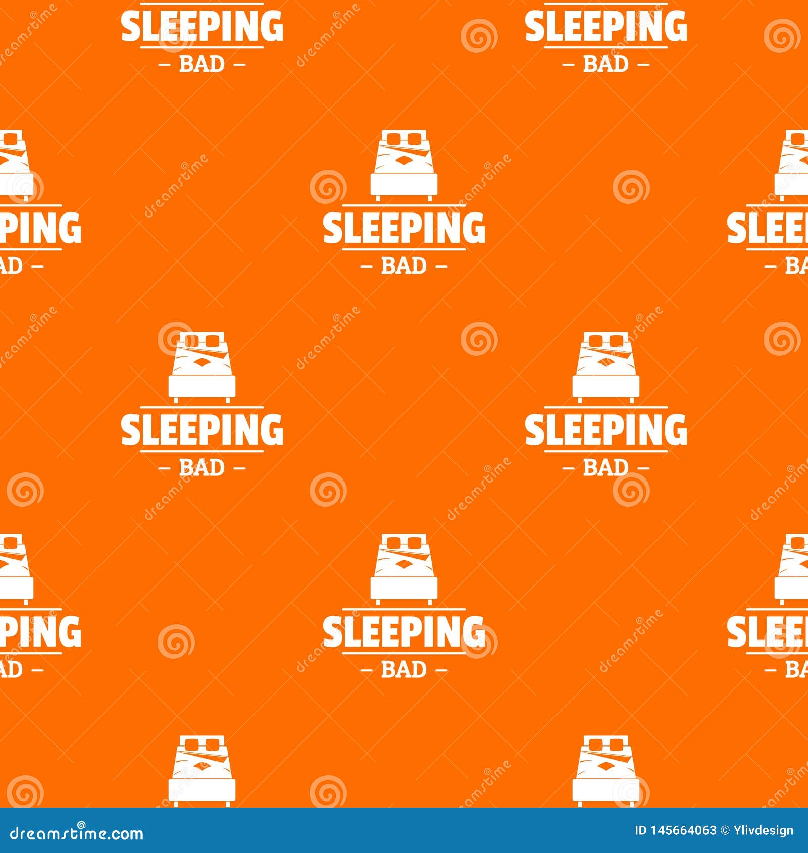 Sleeping Bad Pattern Vector Orange Stock Vector - Illustration of clock ...