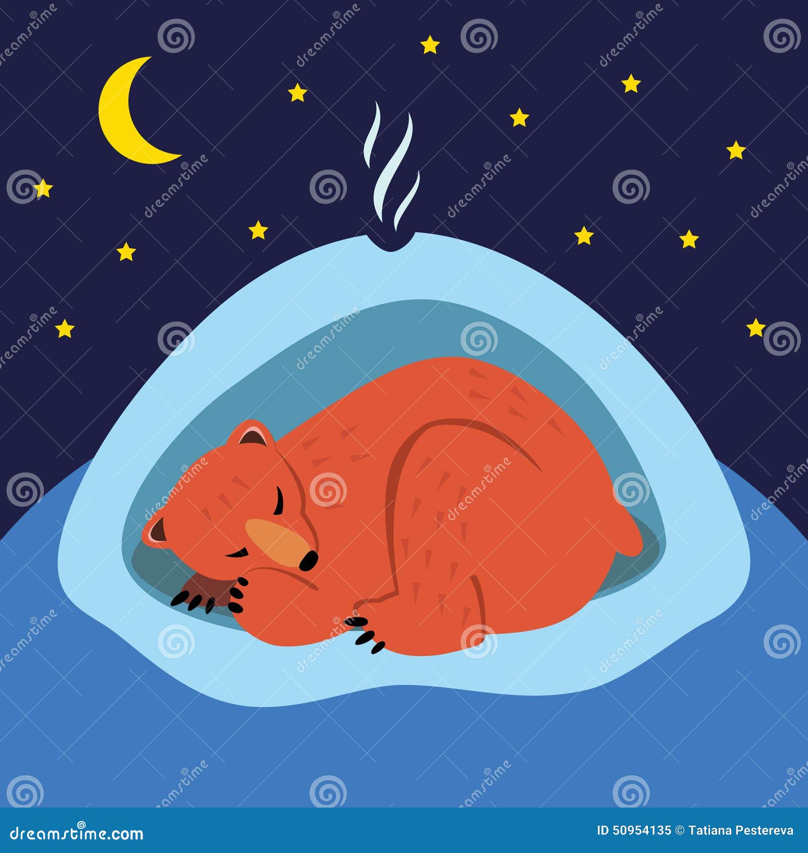 Sleeping bear stock vector. Illustration of frost, holiday - 50954135