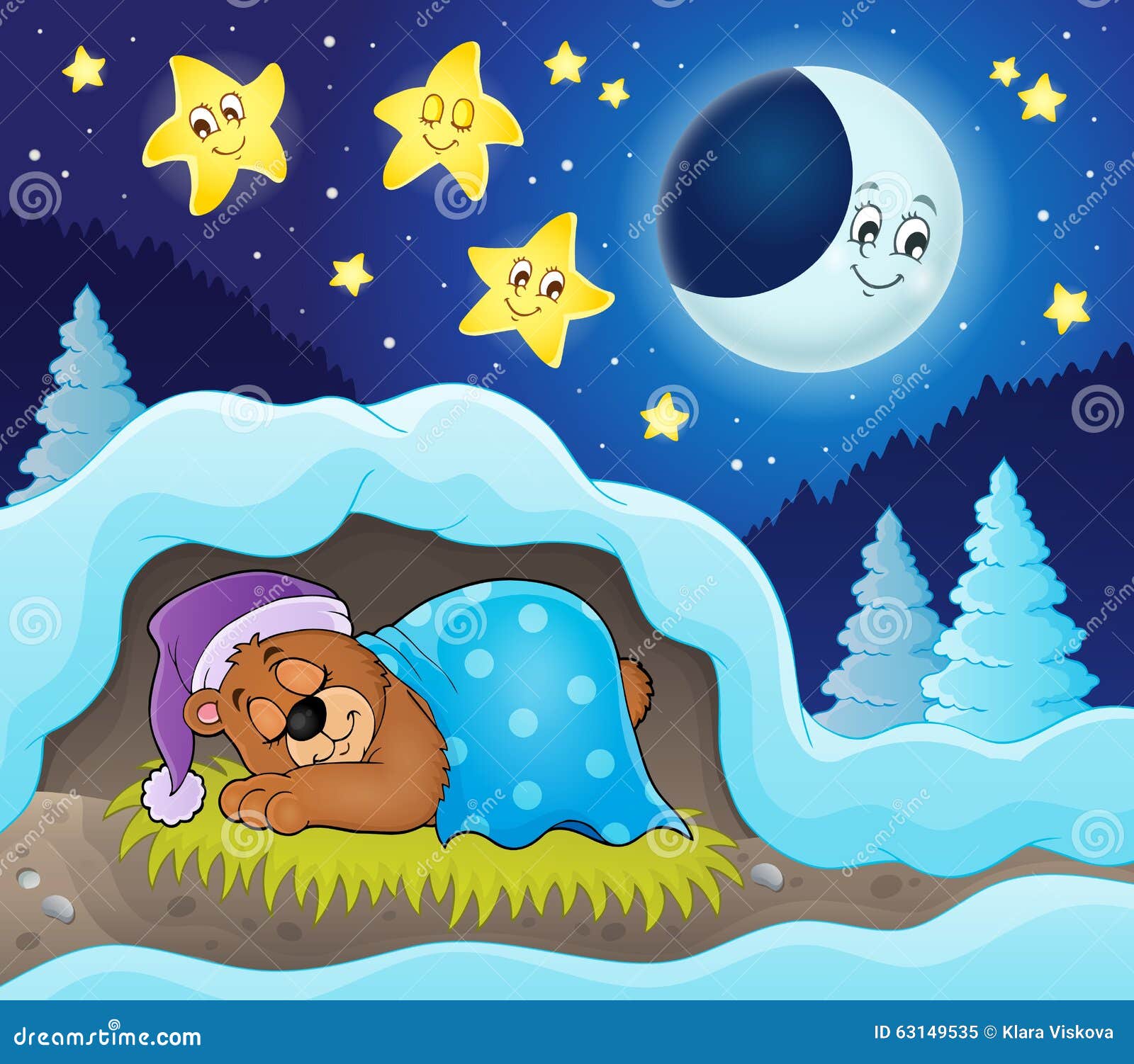 Sleeping Bear Theme Image 3 Stock Vector - Illustration of vectors ...