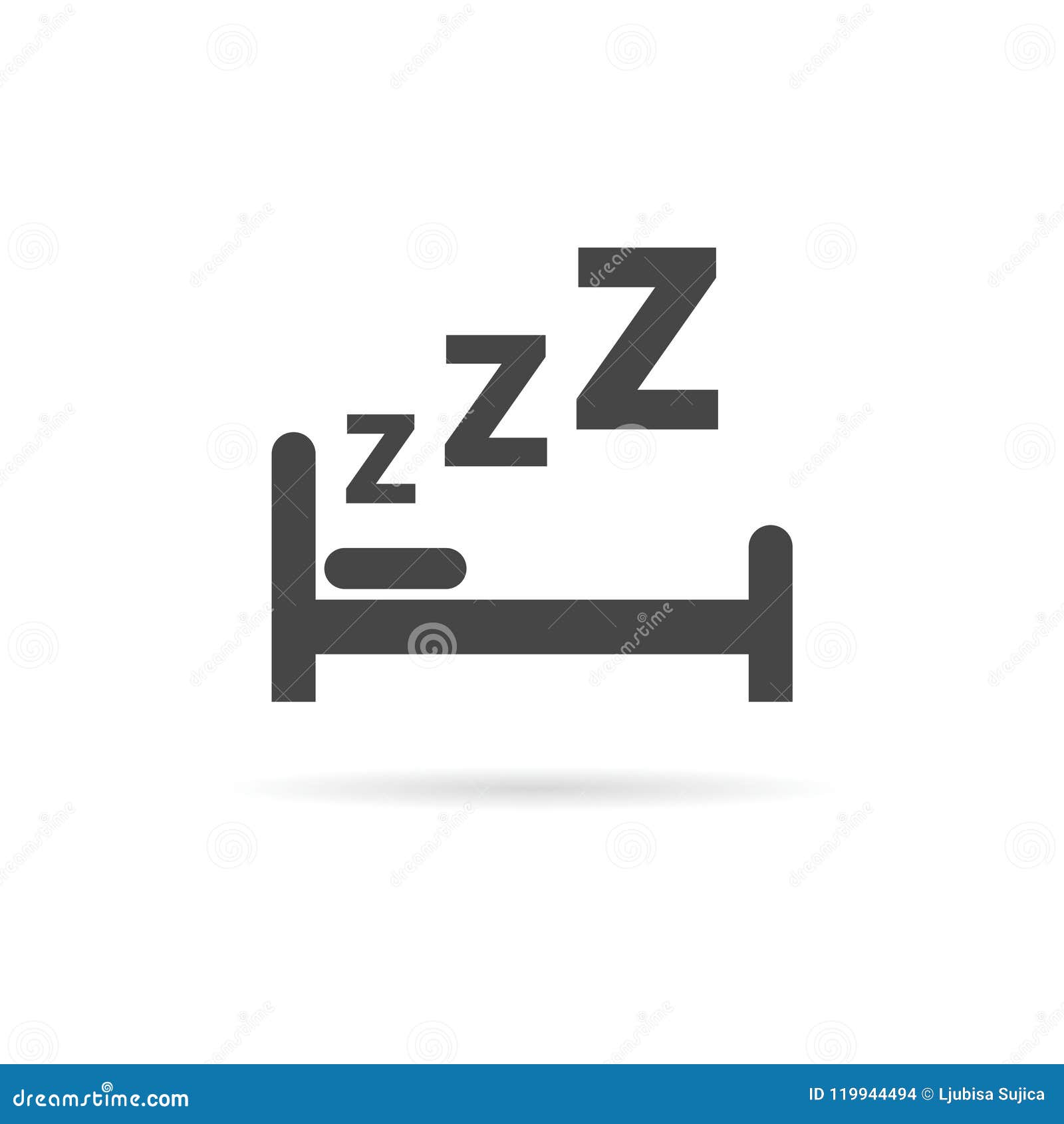 Sleeping in bed Icon stock vector. Illustration of dream - 119944494