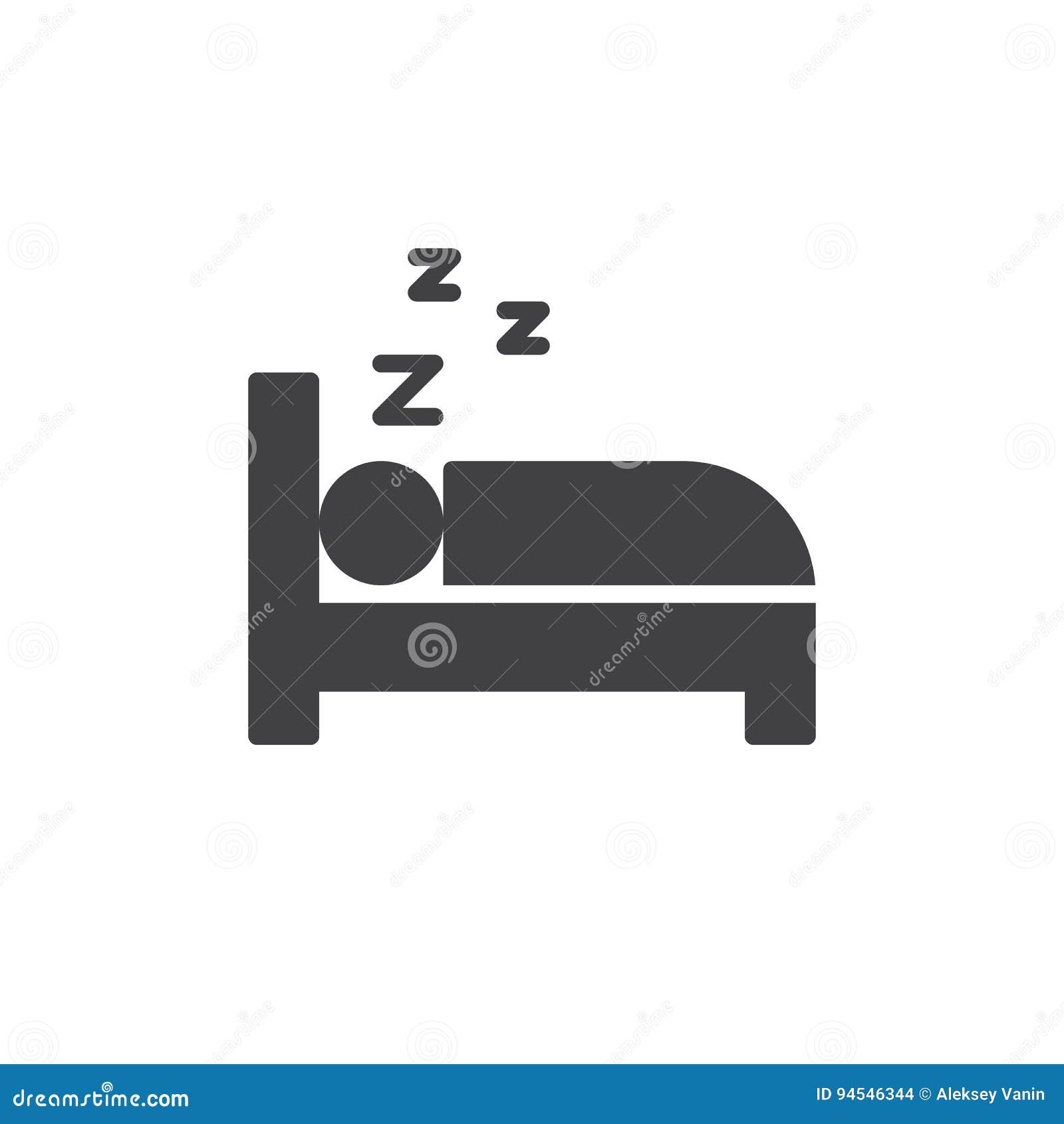 Sleeping in Bed Icon Vector, Filled Flat Sign, Solid Pictogram Isolated ...
