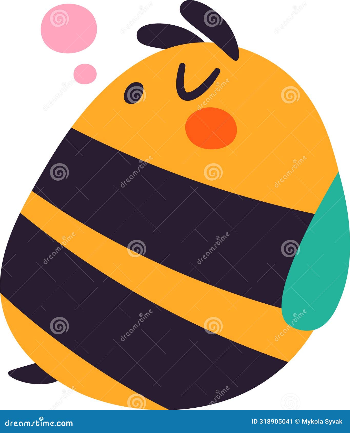 Sleeping Bee Cartoon stock vector. Illustration of cartoon - 318905041