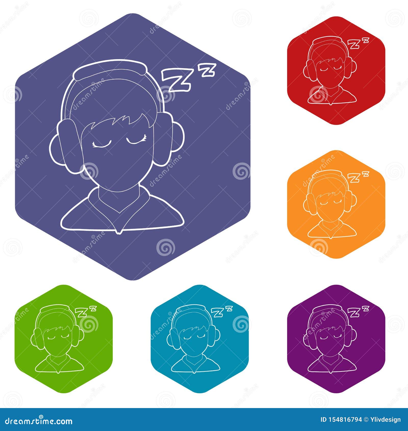 Sleeping Boy Icon, Outline Style Stock Vector - Illustration of ...