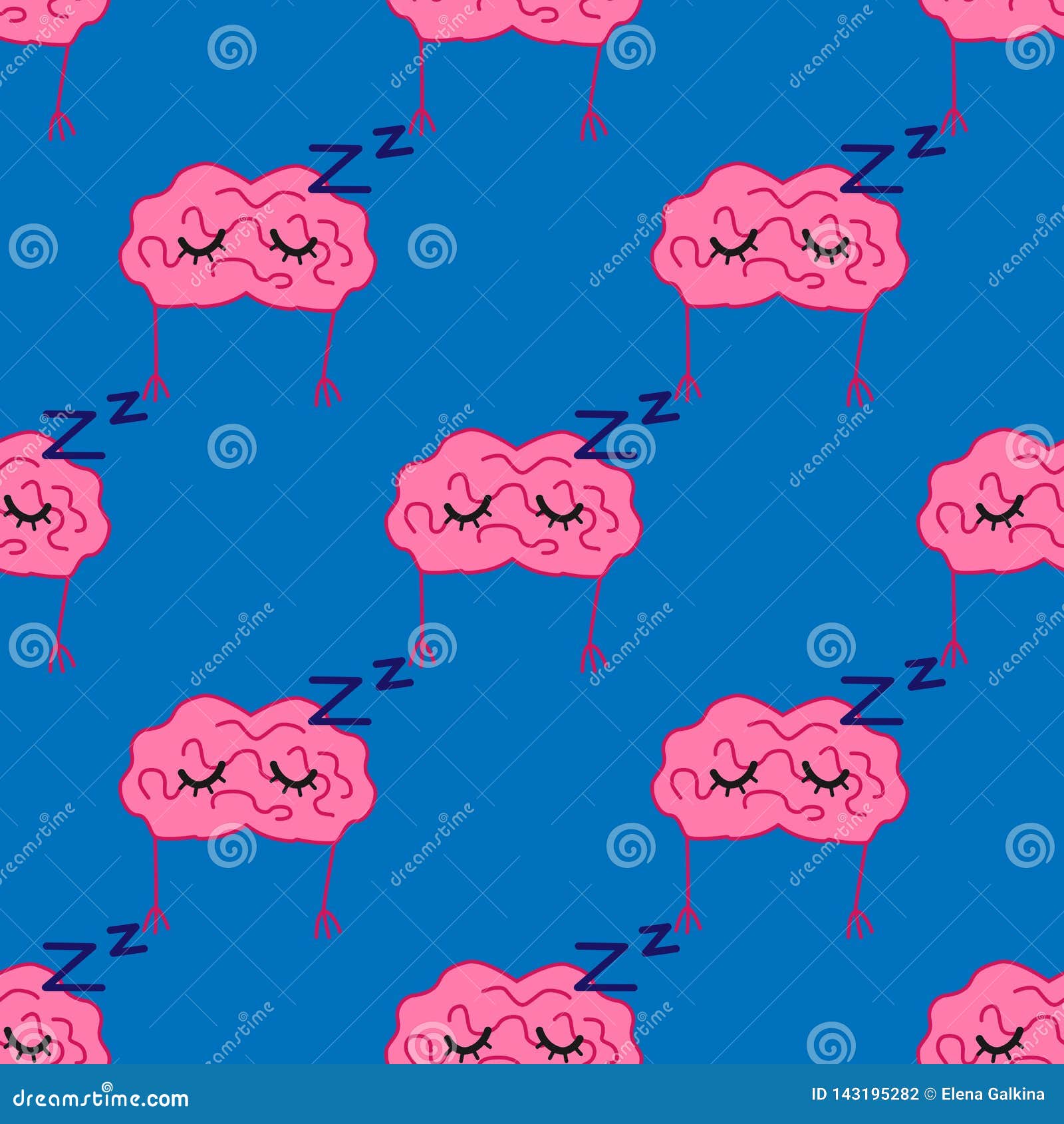 Sleeping brain vector stock vector. Illustration of pattern - 143195282