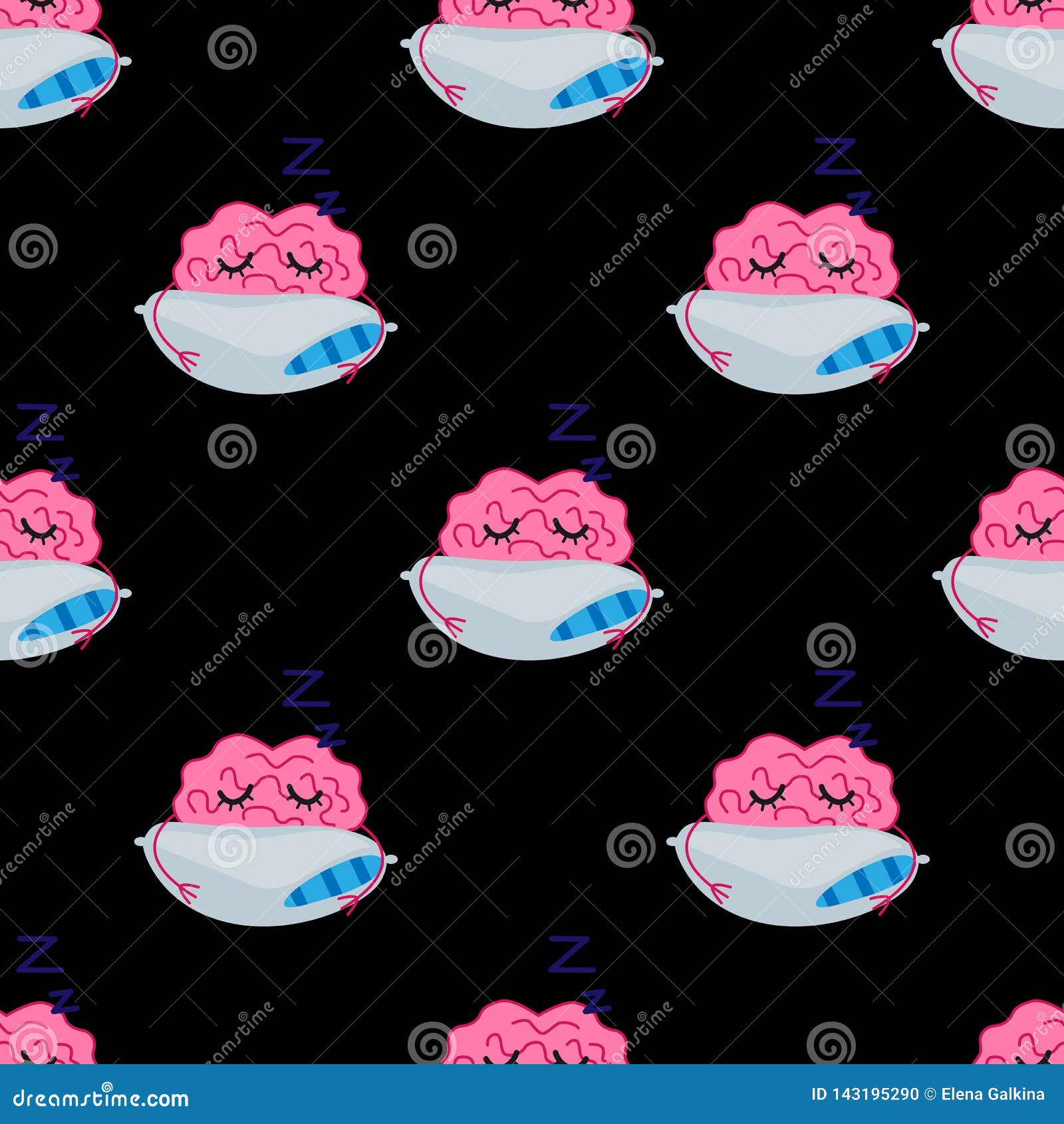 Sleeping brain vector stock vector. Illustration of anatomy - 143195290