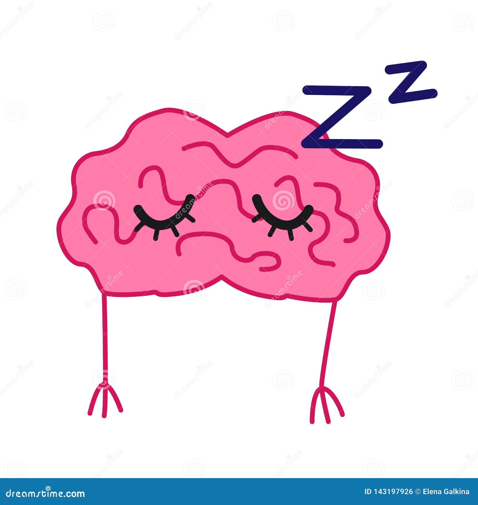 Brain Sleeping Cartoon Vector | CartoonDealer.com #55228581