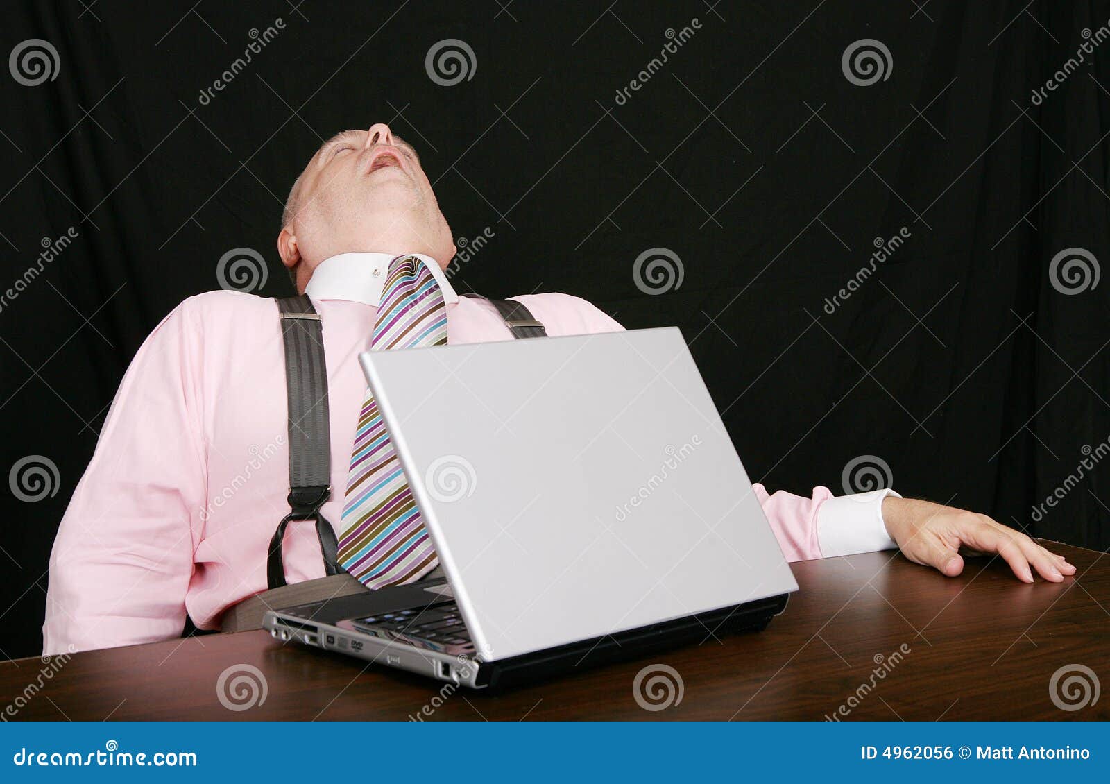 Sleeping Business Man at His Desk Stock Photo - Image of sleep, sitting ...