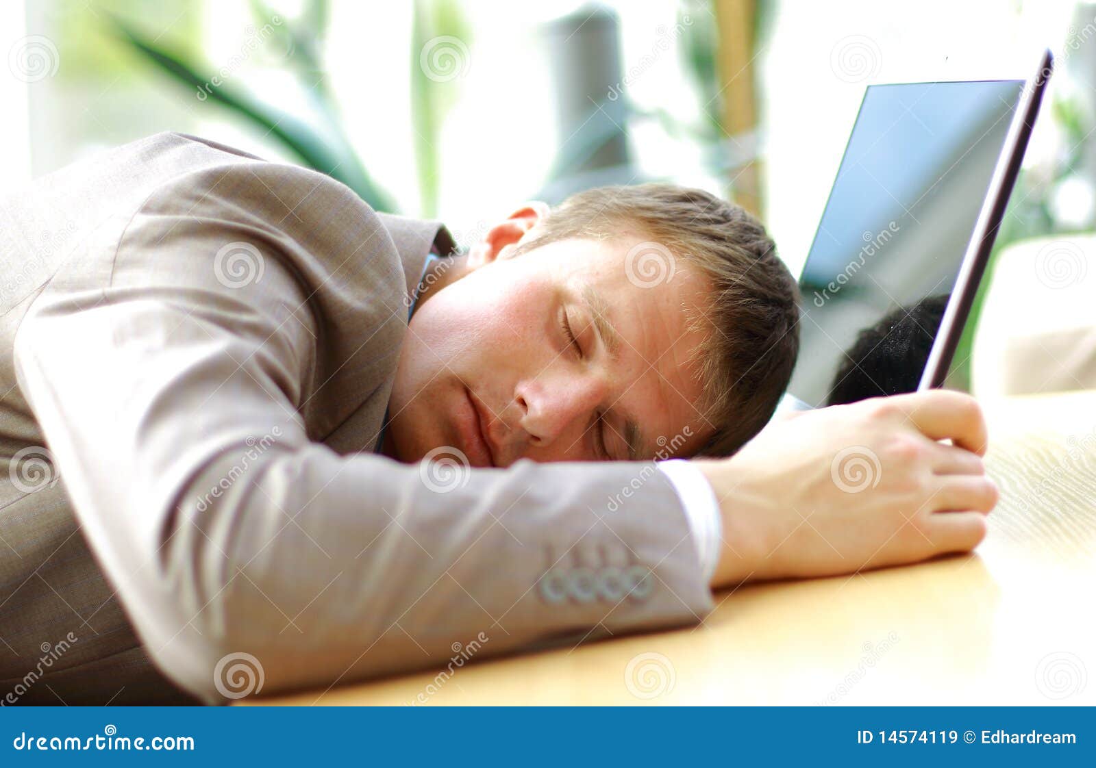 Sleeping Businessman in an Office Stock Image - Image of employee ...