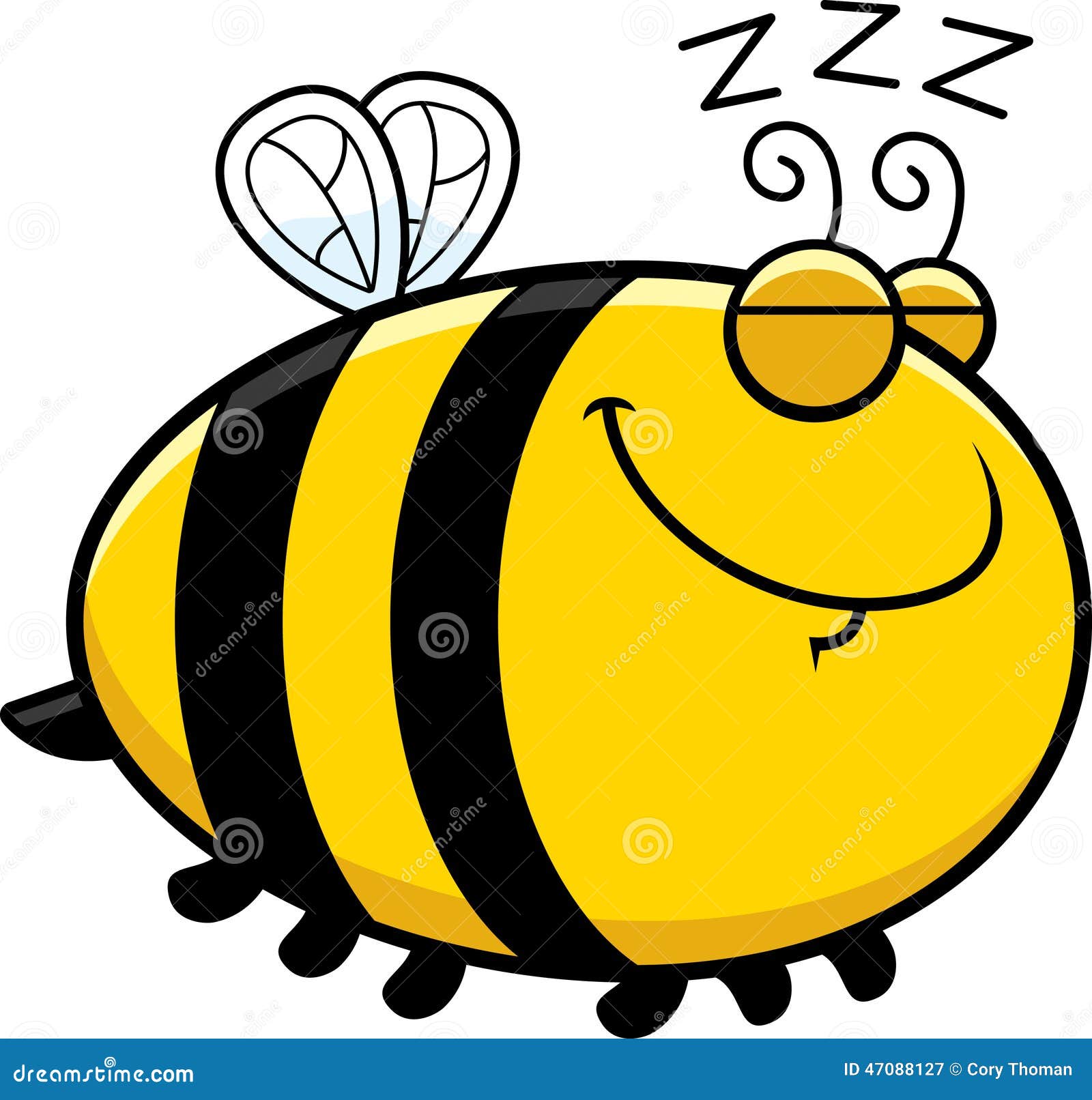 Sleeping Cartoon Bee stock vector. Illustration of animal - 47088127
