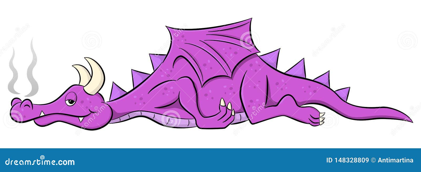 Sleeping cartoon dragon stock vector. Illustration of beast - 148328809