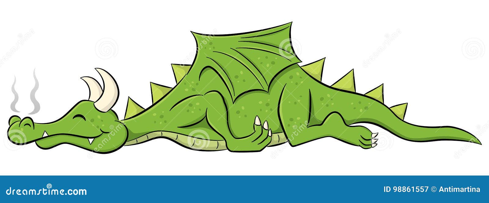 Sleeping cartoon dragon stock vector. Illustration of animal - 98861557