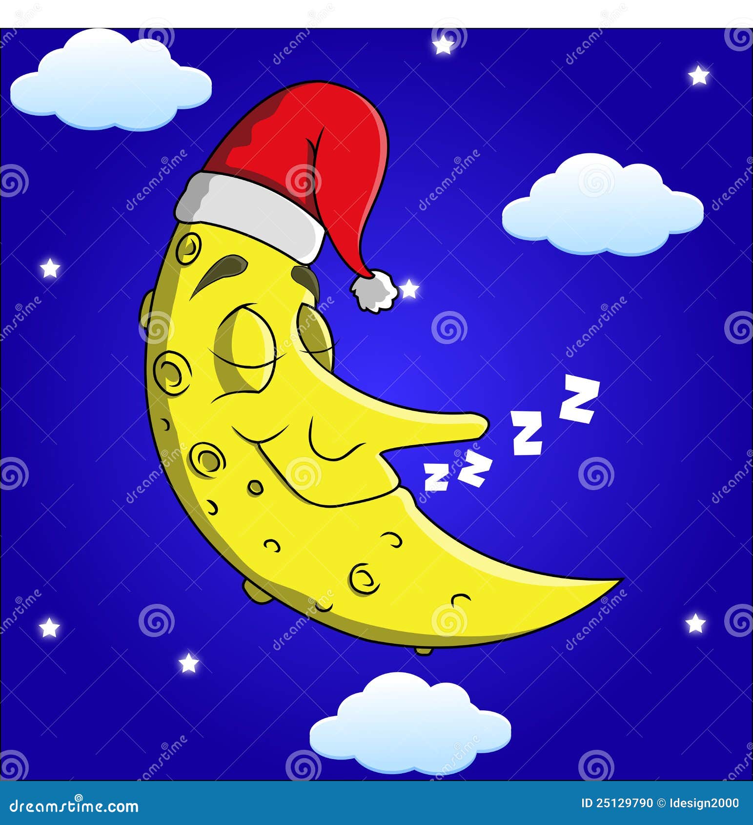 Sleeping Cartoon Moon stock vector. Illustration of children - 25129790