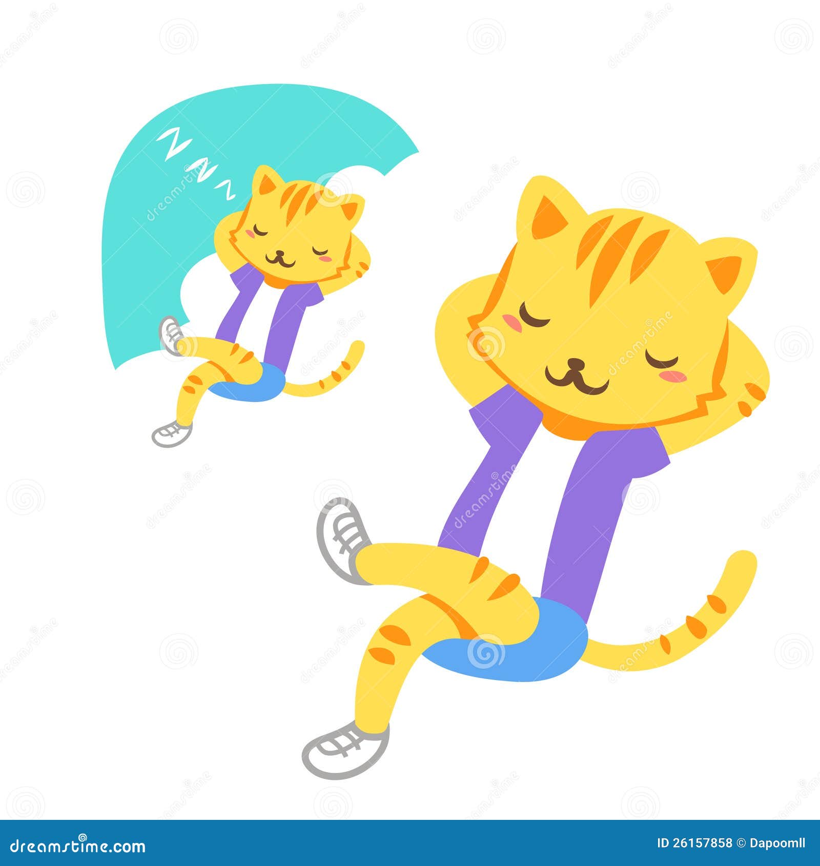 Sleeping cat boy stock vector. Illustration of purr, animation - 26157858