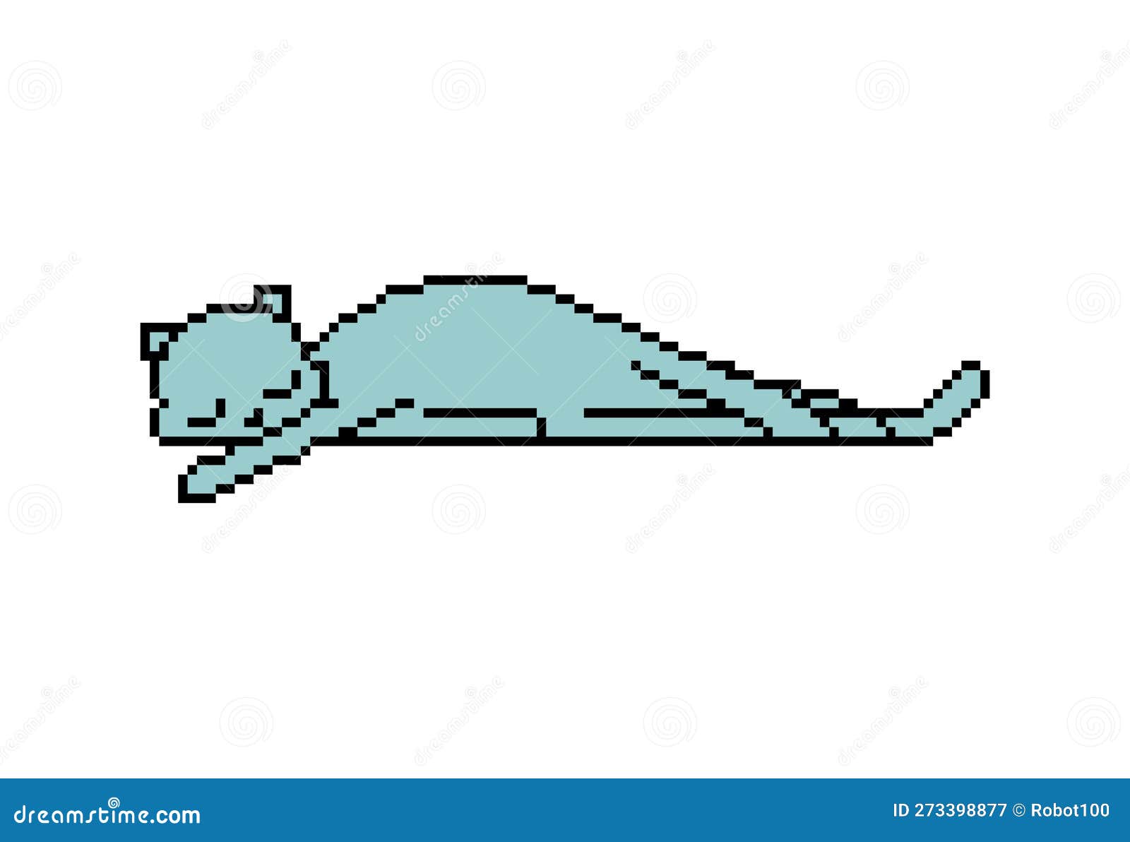 Sleeping Cat Pixel Art. Pixelated Pet Sleeping 8 Bit Stock Vector ...