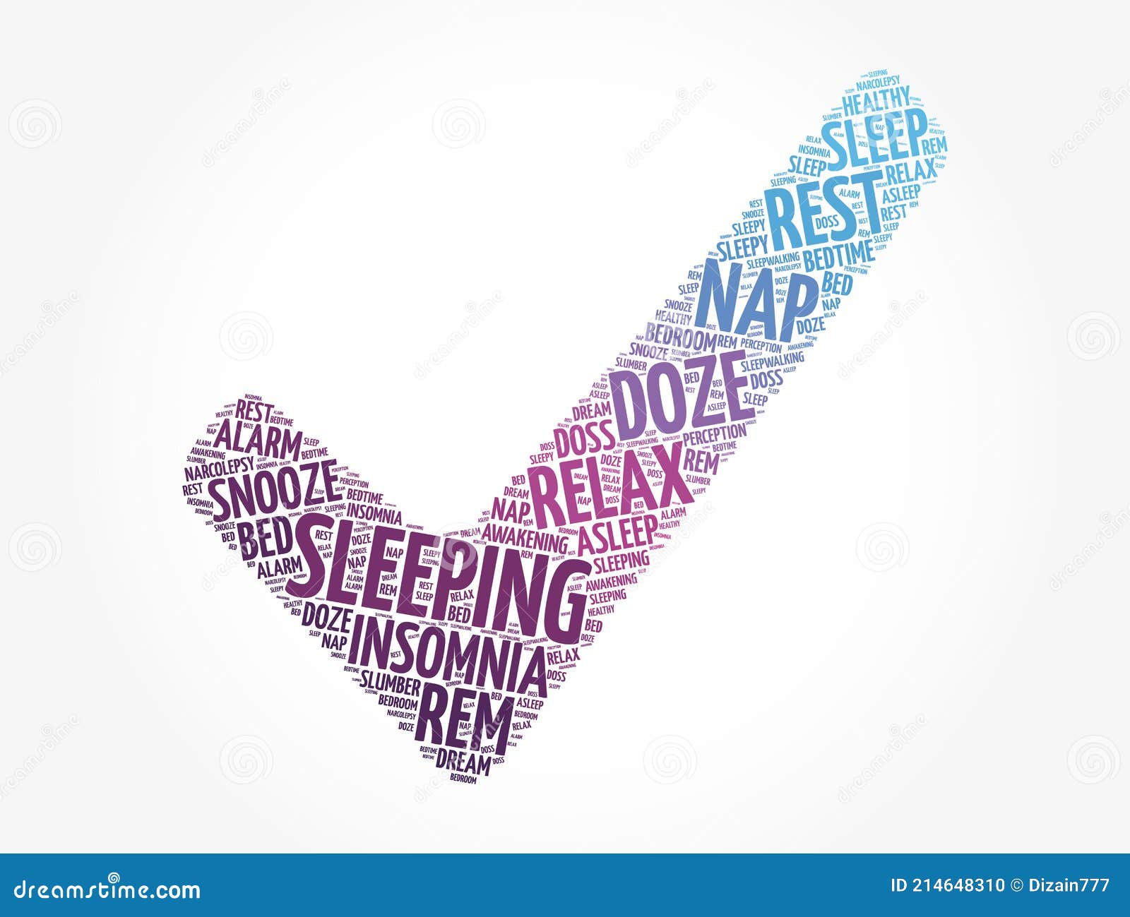 Sleeping Check Mark Word Cloud Collage, Concept Background Stock ...