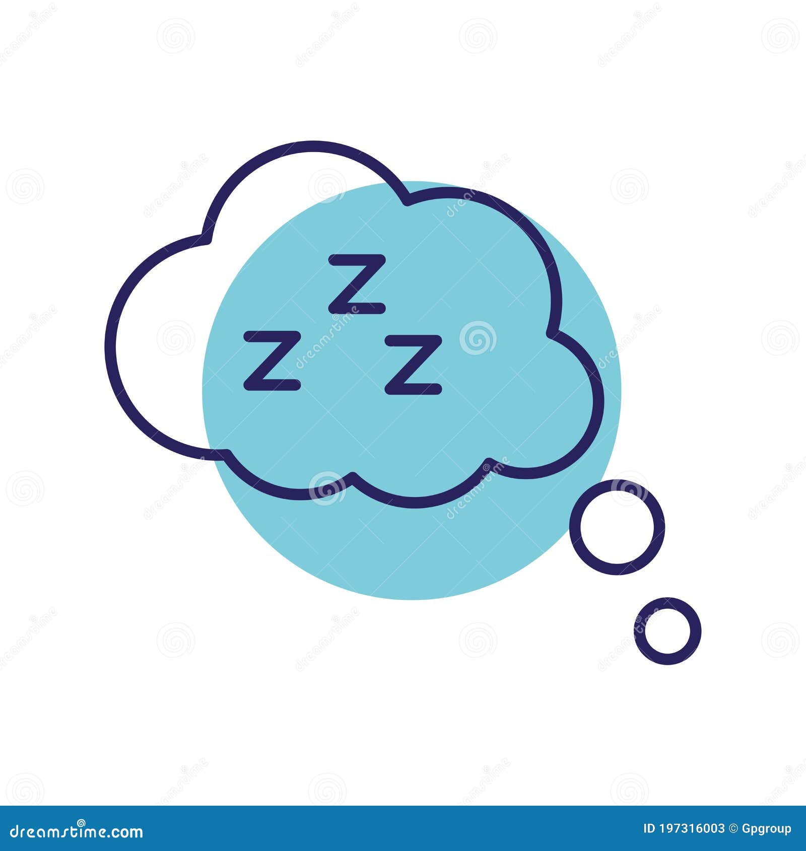 Sleeping Cloud Bubble Line Style Icon Vector Design Stock Vector ...