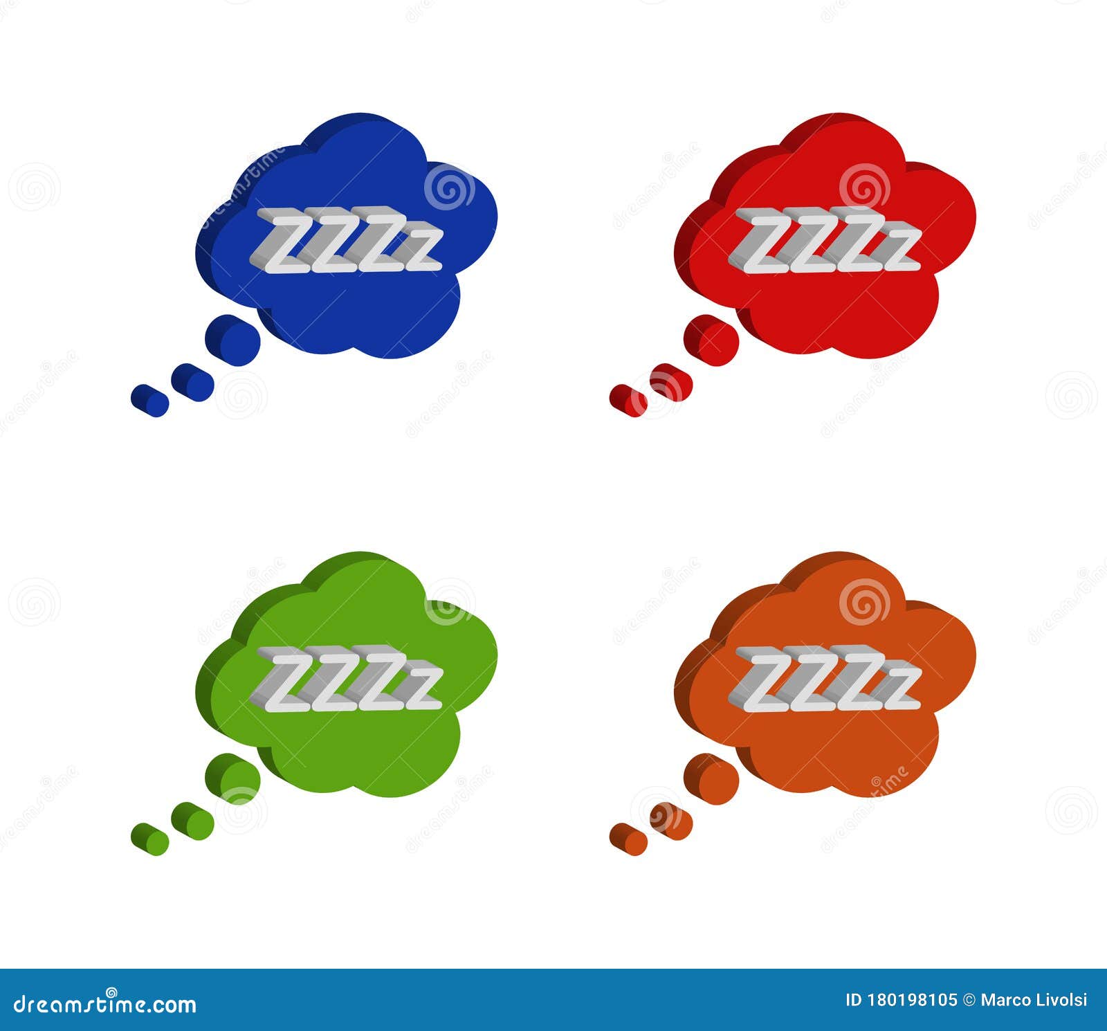 Sleeping Cloud Icon Illustrated in Vector on White Background Stock ...