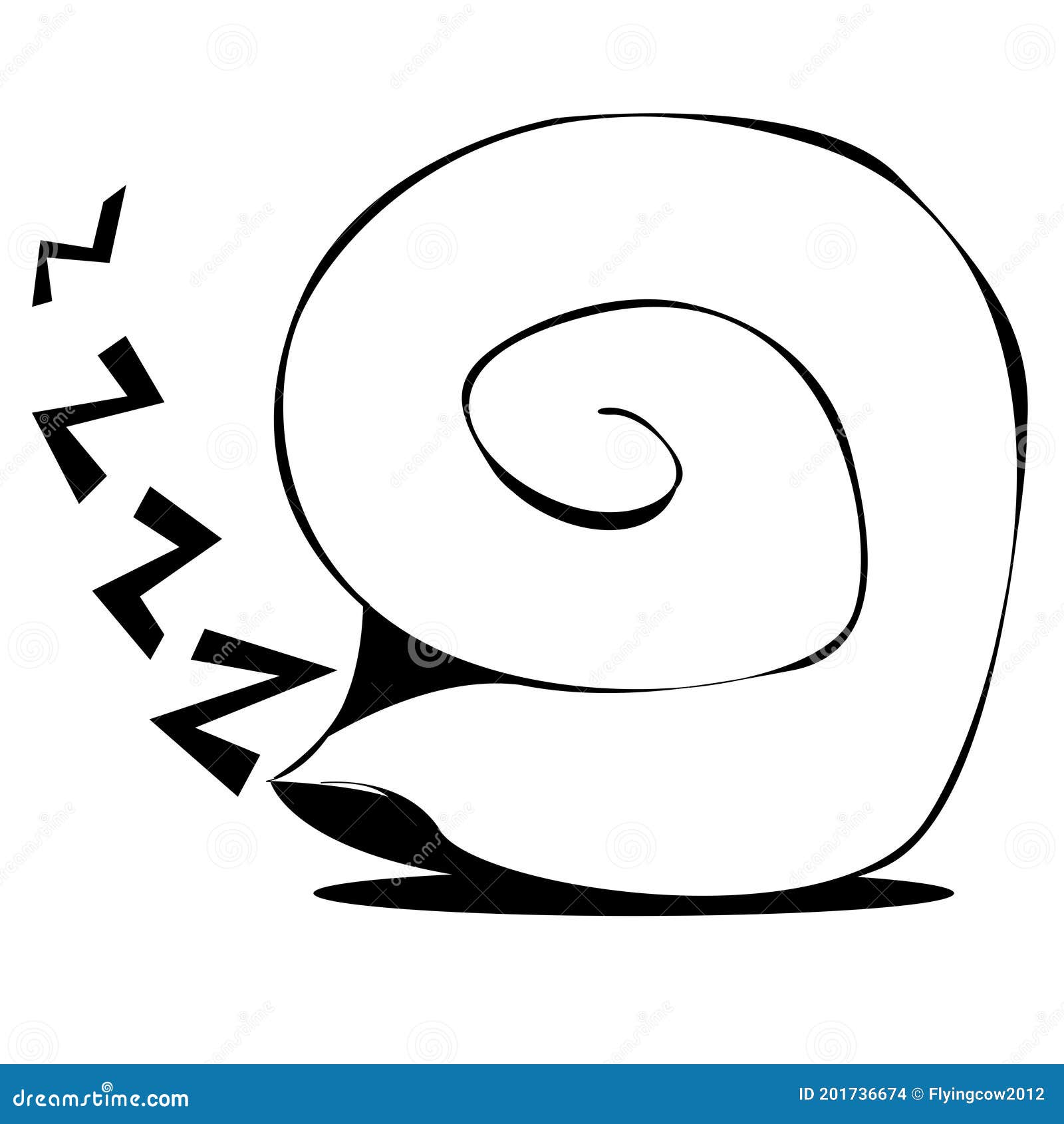 Sleeping Comic Slug in His House Stock Illustration - Illustration of ...