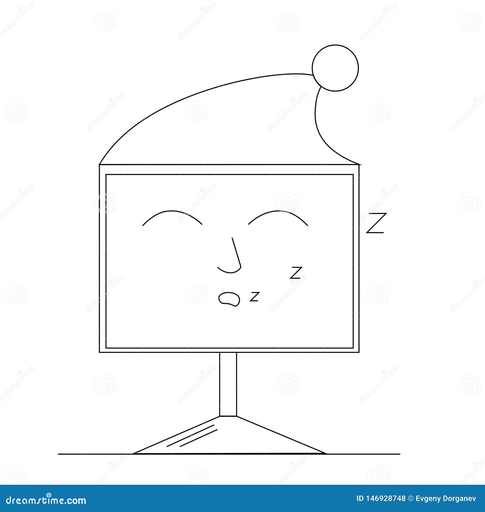 Man Sleeping At His Computer Cartoon Vector | CartoonDealer.com #70302519